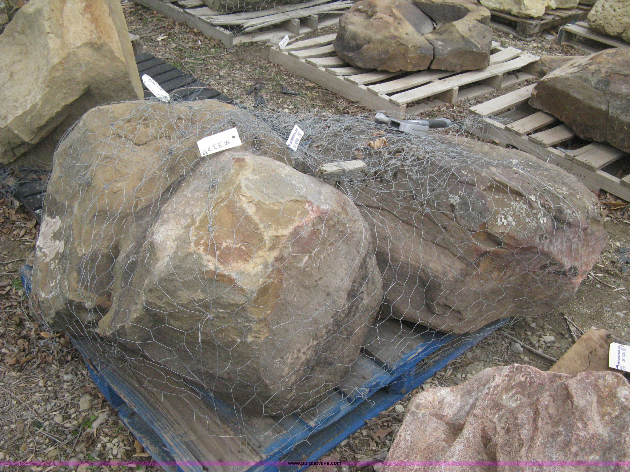 3 moss rock boulders in Wichita, KS | Item AK9200 sold | Purple Wave
