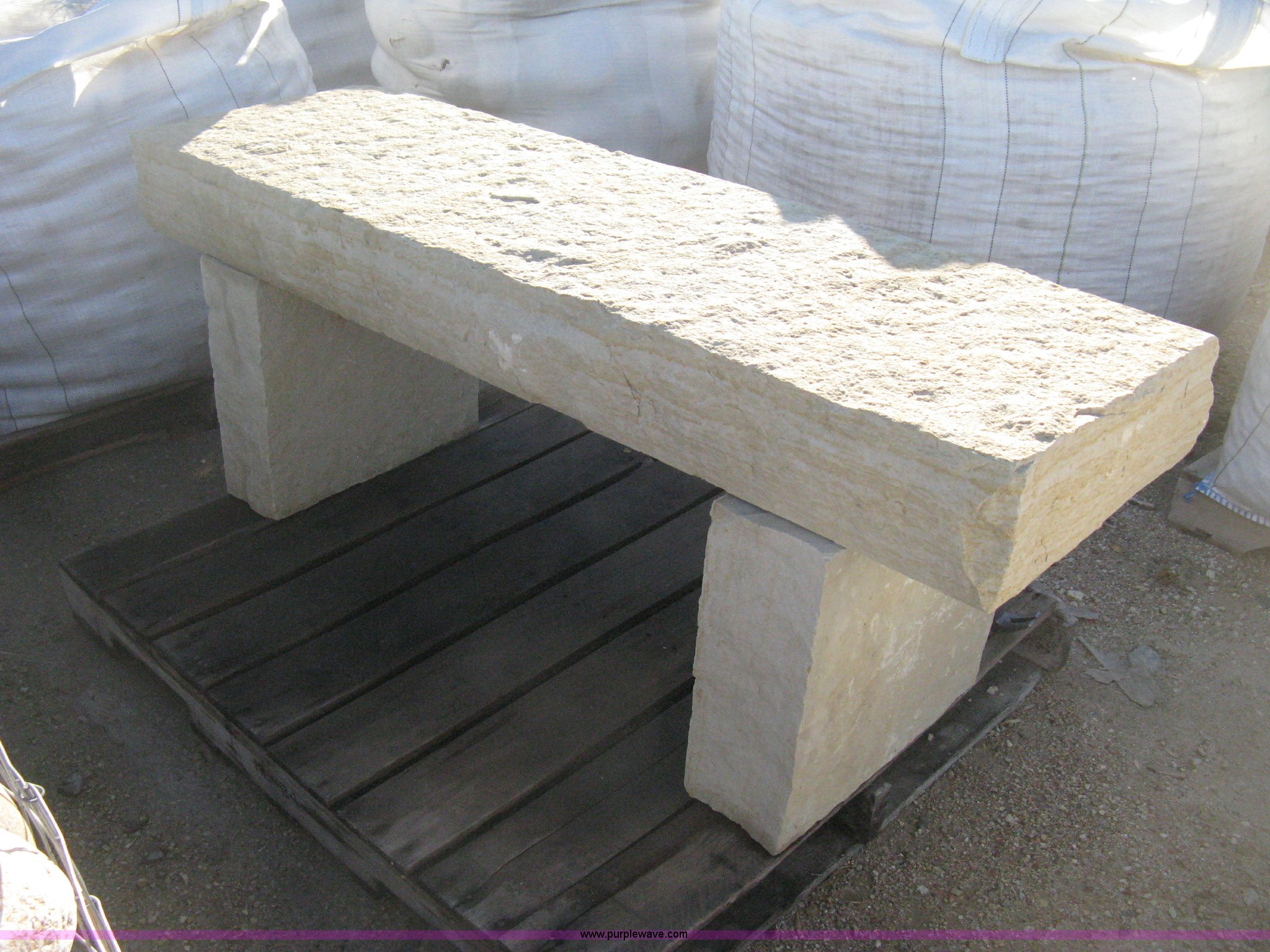 5', 3 piece buff stone bench. in Wichita, KS | Item Z9827 sold | Purple ...