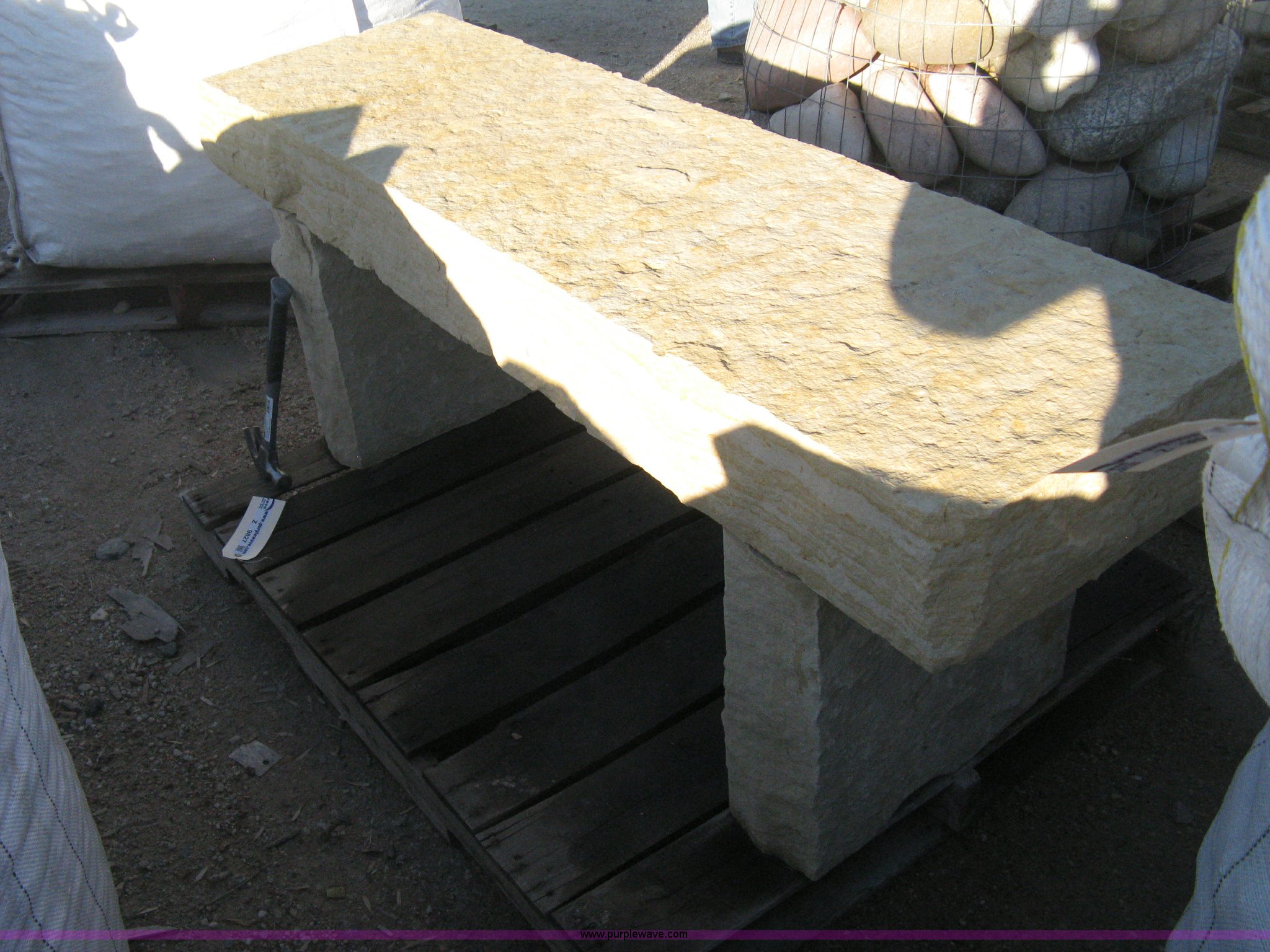 5', 3 piece buff stone bench. in Wichita, KS | Item Z9827 sold | Purple ...