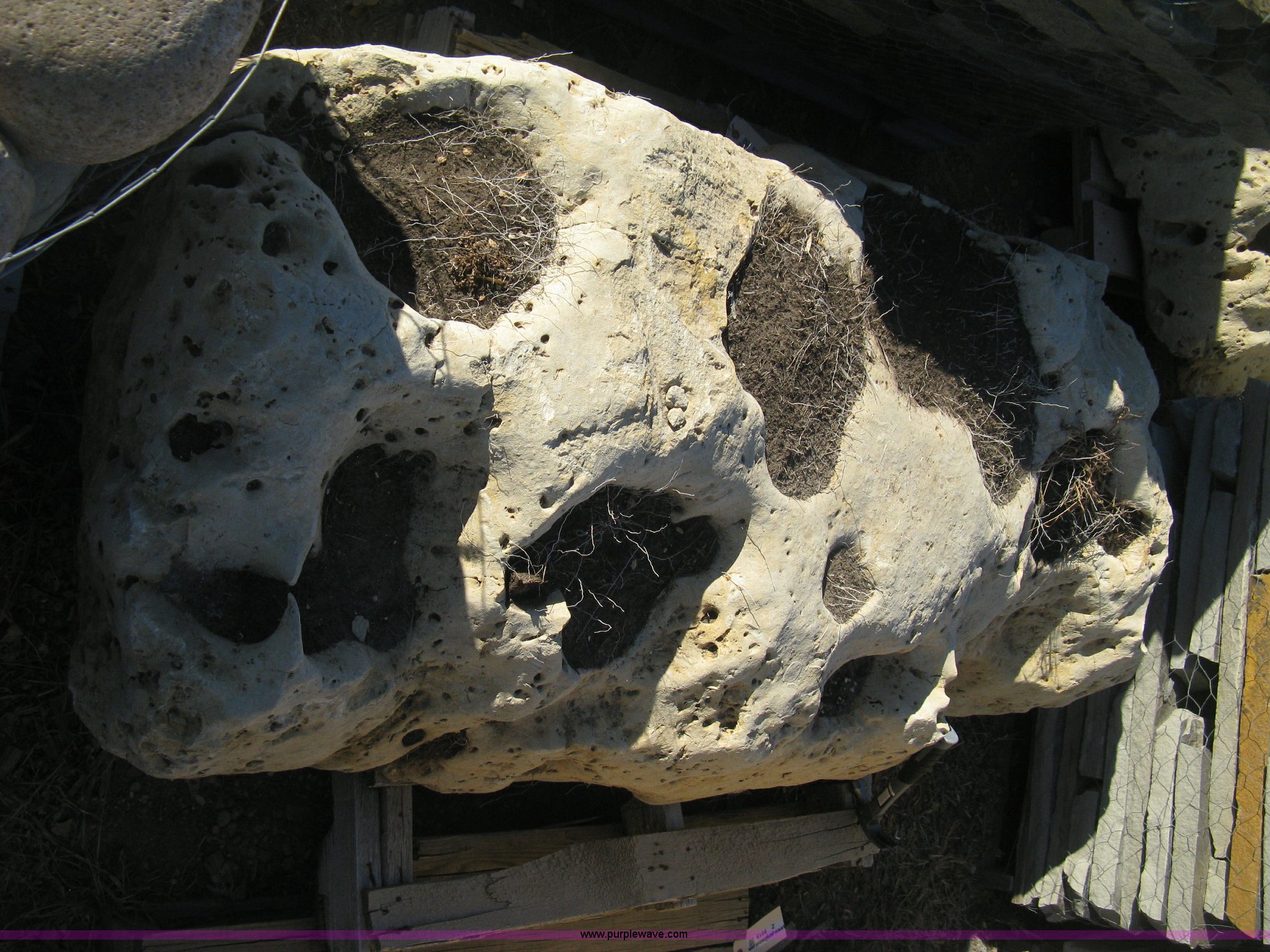 Holey limestone boulder in Wichita, KS | Item Z9916 sold | Purple Wave