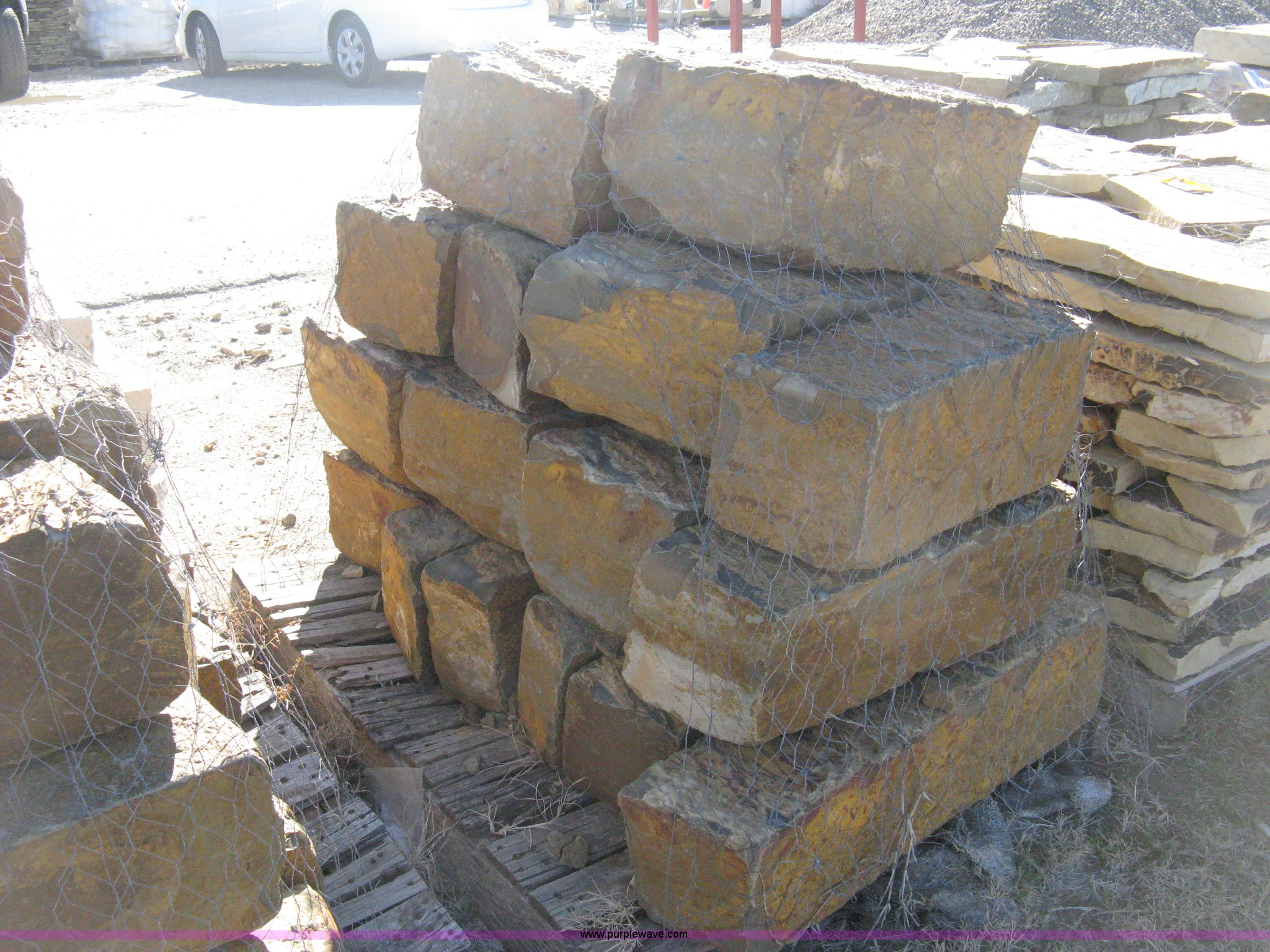 Oklahoma rustic retaining wall - sandstone beams in Wichita, KS | Item ...