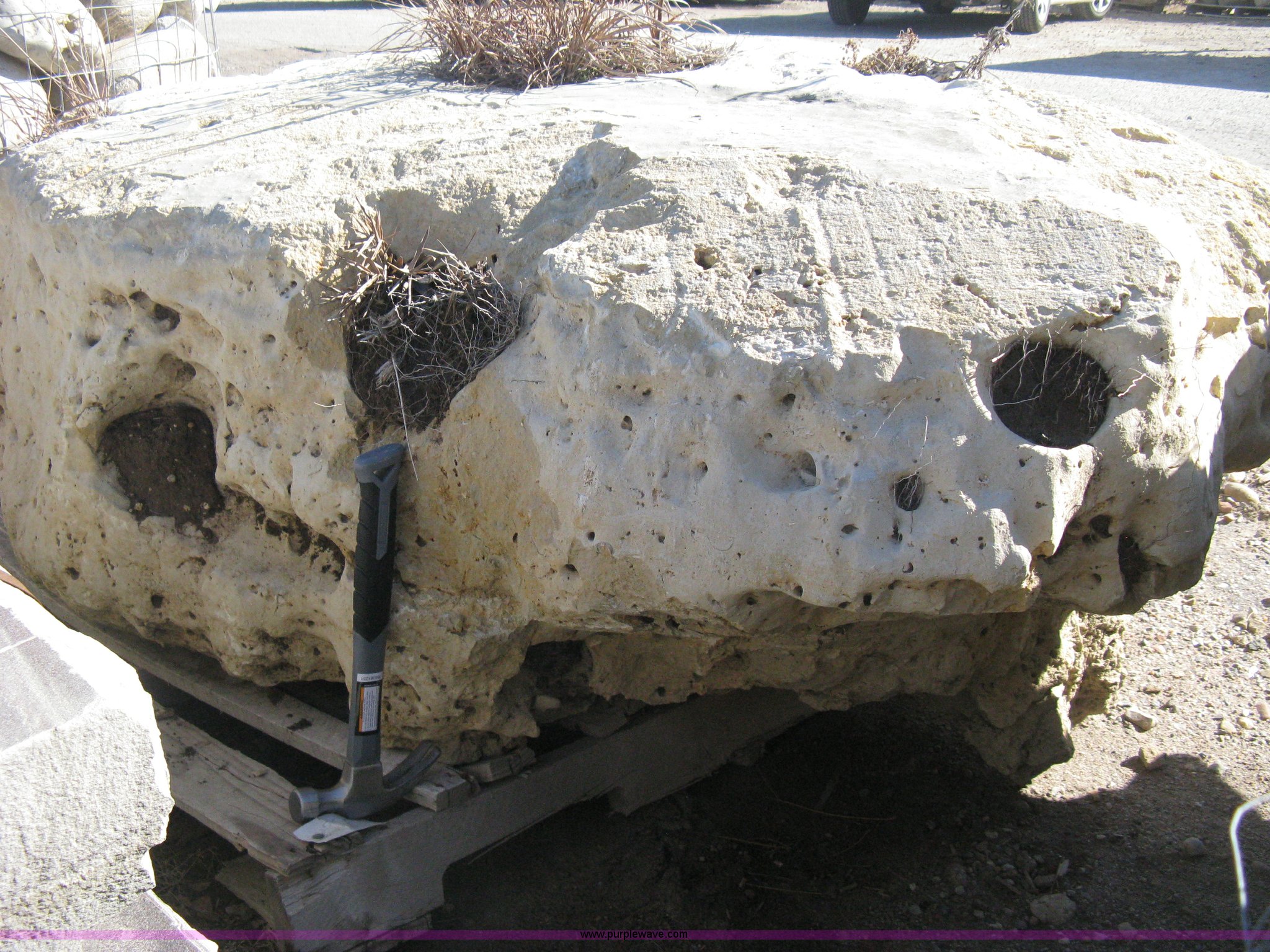 Holey limestone boulder in Wichita, KS | Item Z9960 sold | Purple Wave
