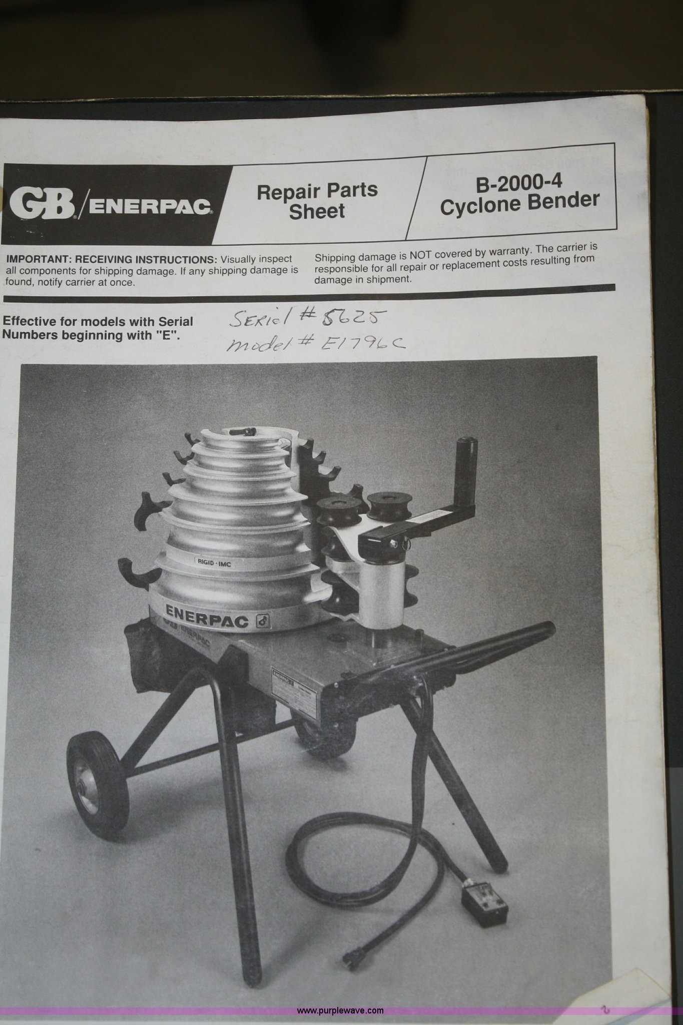 Gardner Cyclone conduit bender in Rossville, KS | Item S9926 sold ...