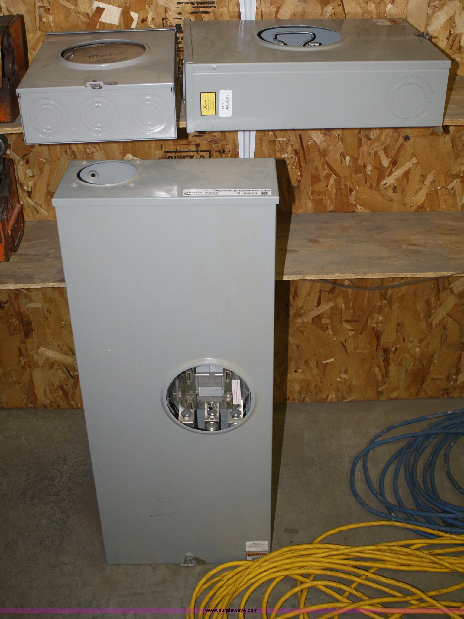 (3) electrical meter boxes in Rossville, KS | Item S9935 sold | Purple Wave