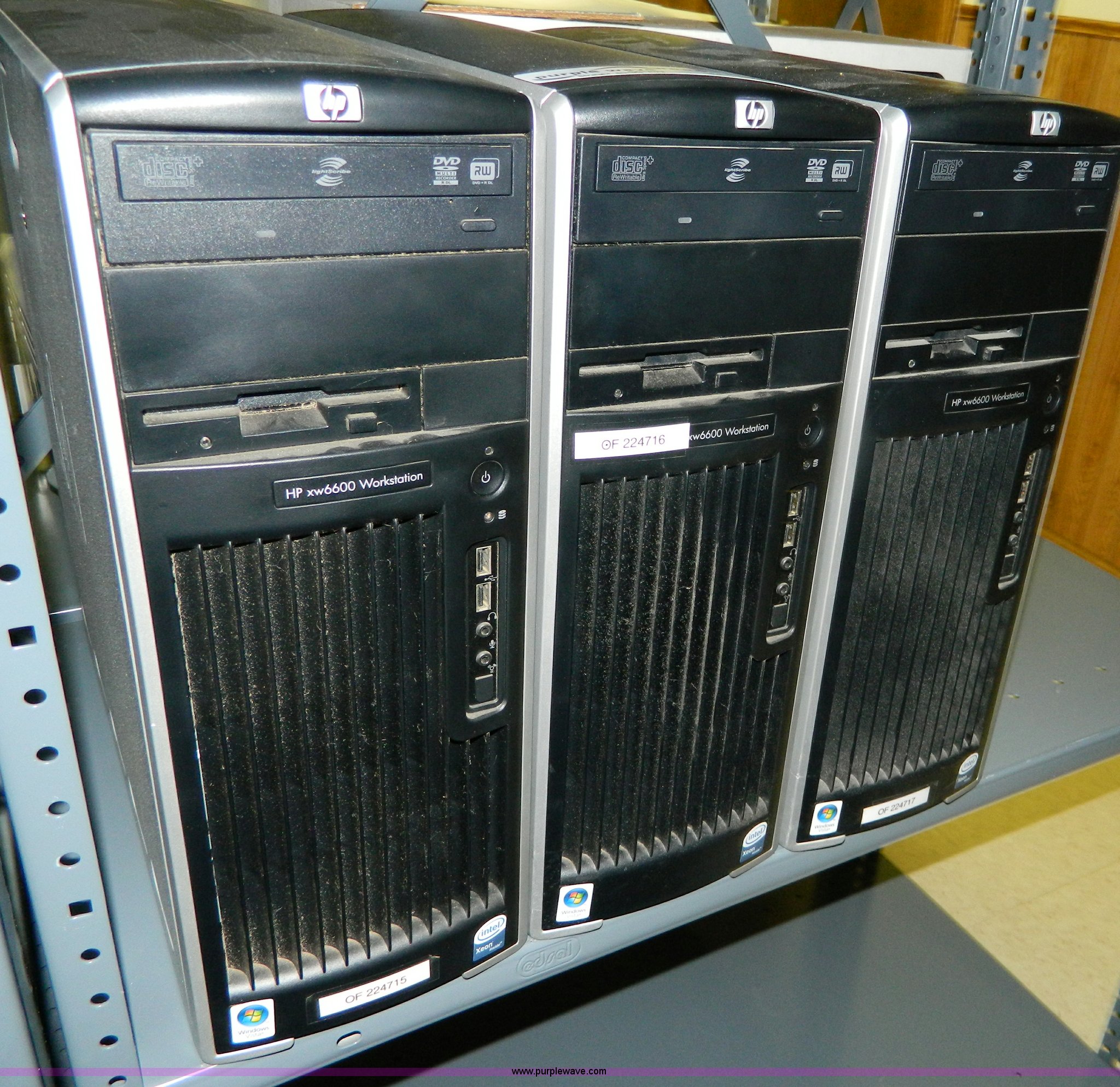 (3) 2008 HP XW6600 CPU in Salina, KS | Item W9183 sold | Purple Wave