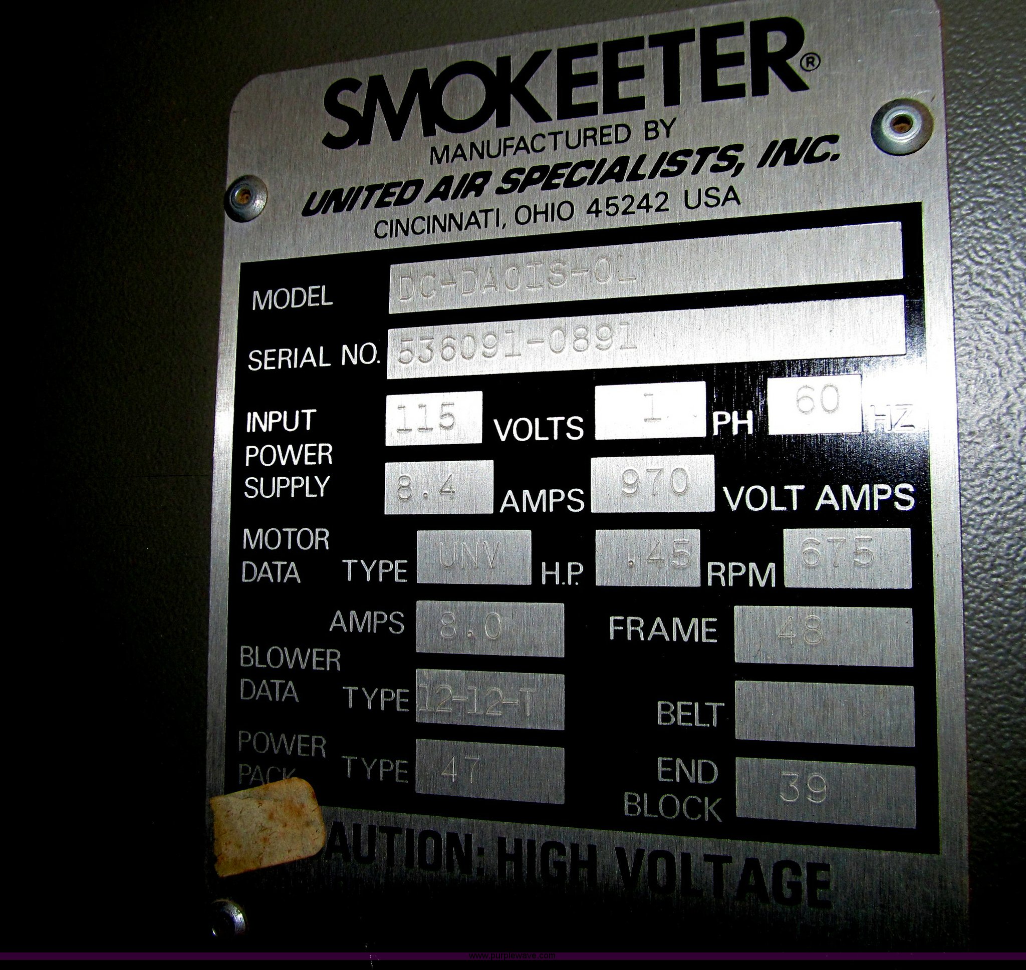 Smokeeter in Des Moines, IA | Item D7275 sold | Purple Wave