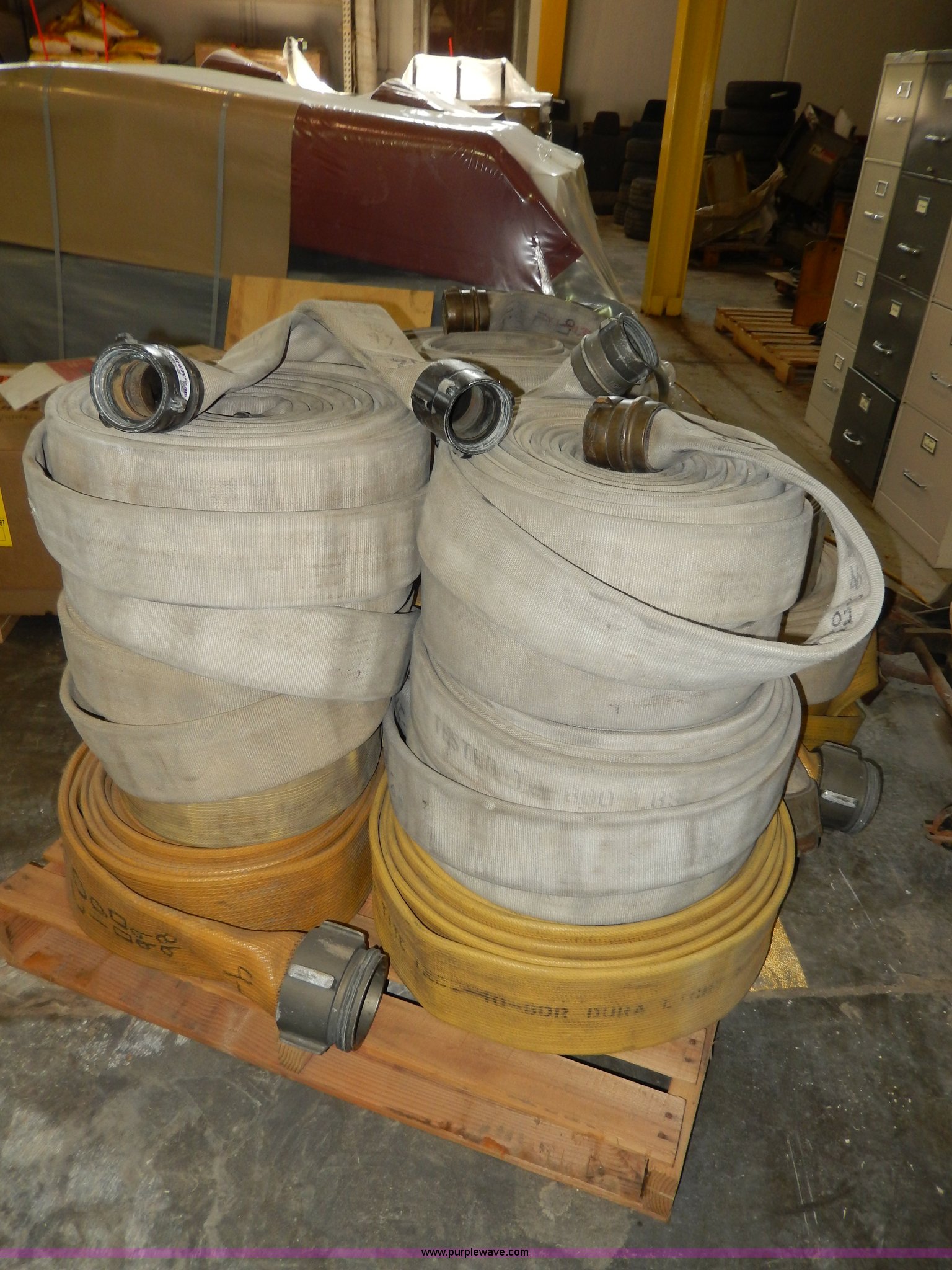 (17) assorted hydrant hoses in Merriam, KS | Item W9913 sold | Purple Wave