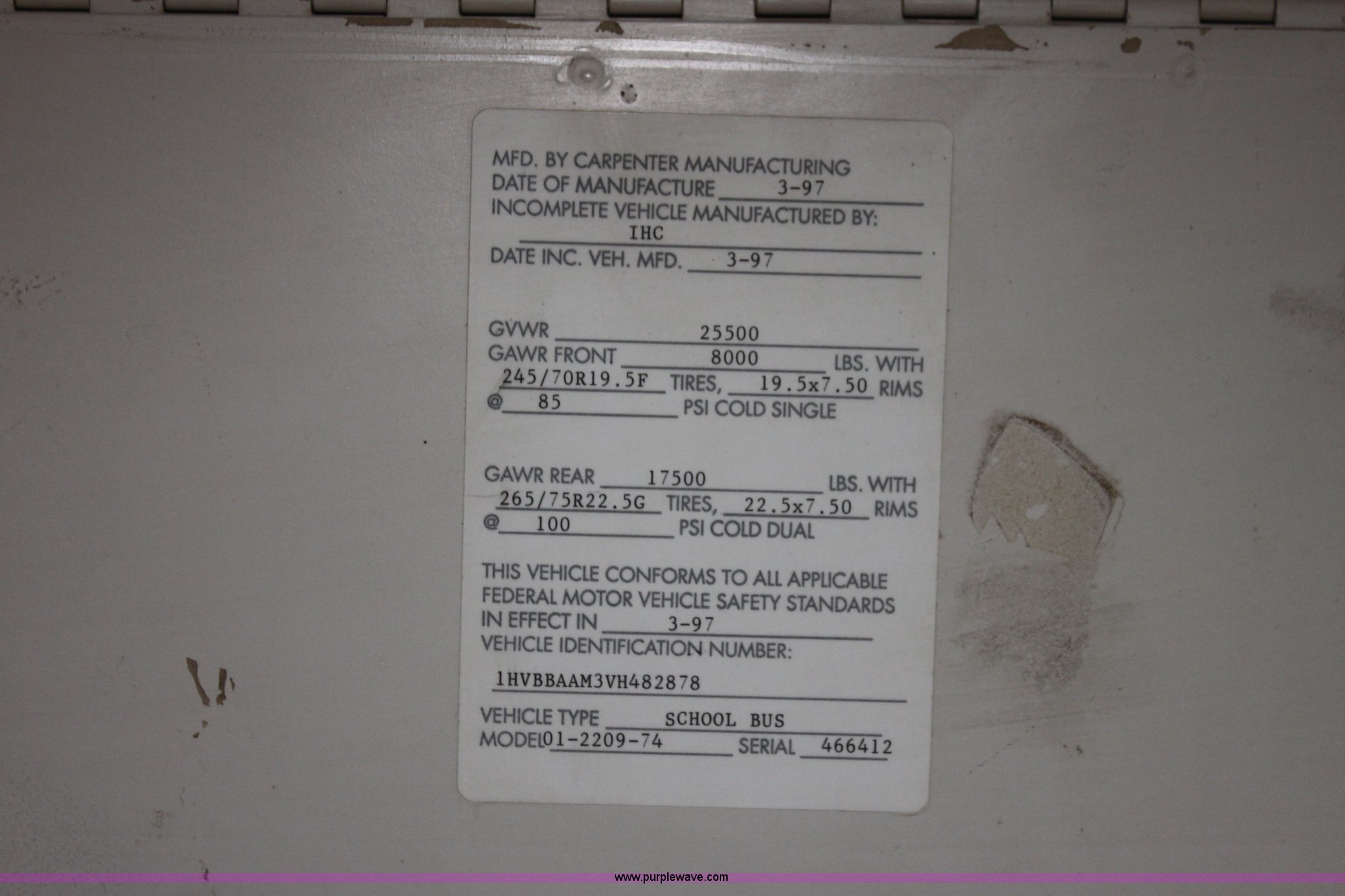 1997 International 3800 school bus in Eureka, KS | Item F8608 sold ...