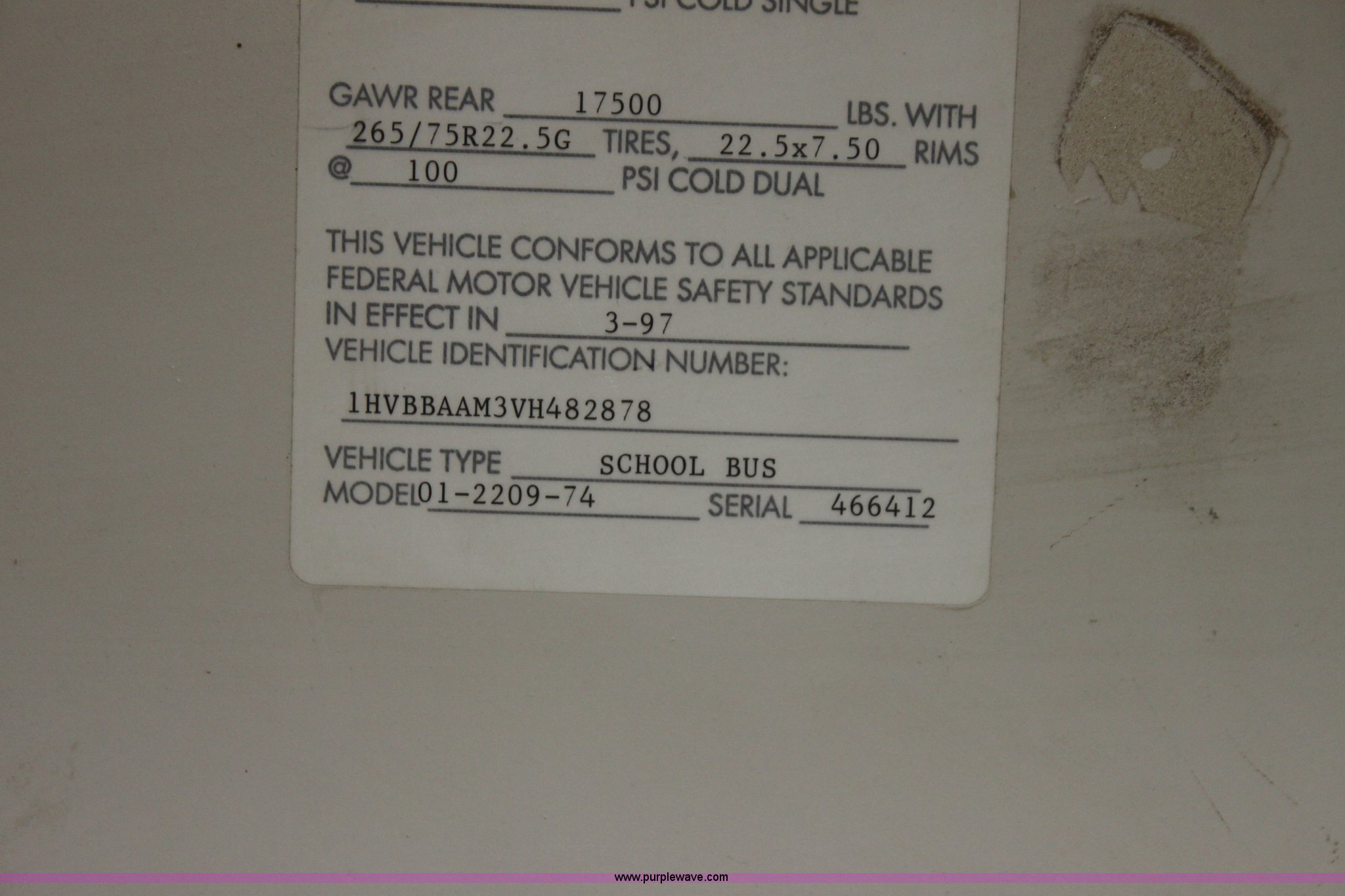 1997 International 3800 school bus in Eureka, KS | Item F8608 sold ...