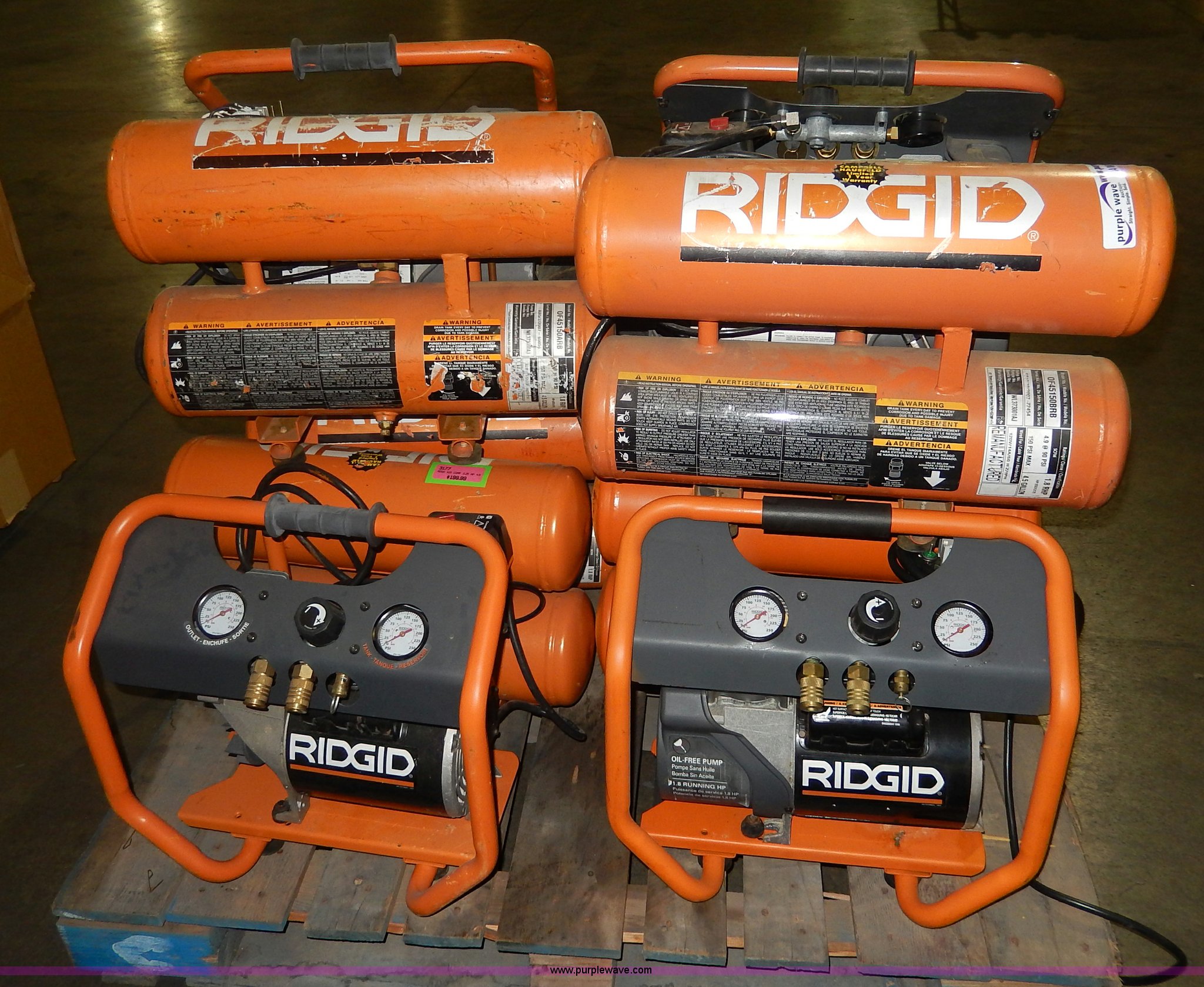 (6) Ridgid 4.5 gallon air compressors in Spring Hill, KS | Item AW9611 ...