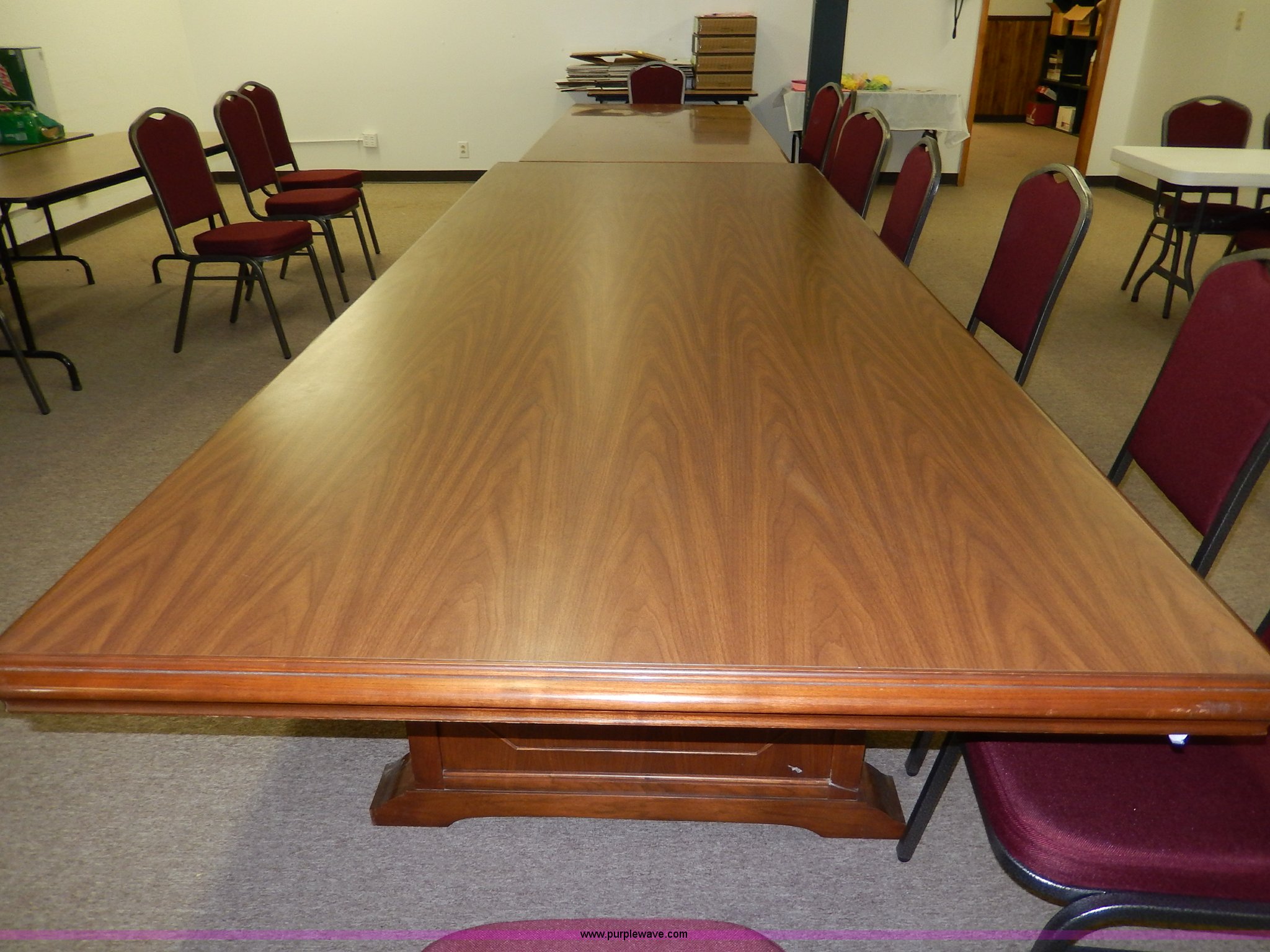 Walnut conference table in Kansas City, KS | Item AV9586 sold | Purple Wave