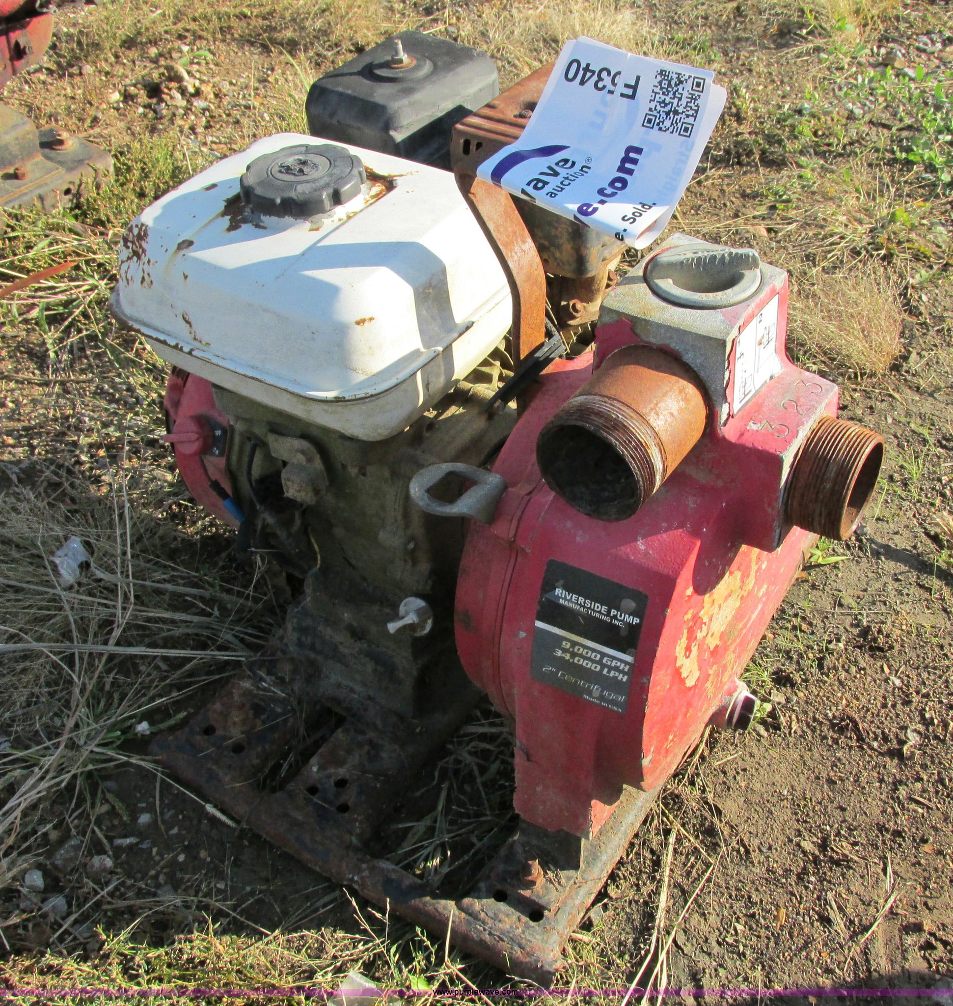 Riverside Pump 2" water pump in Sedalia, MO | Item F5340 sold | Purple Wave
