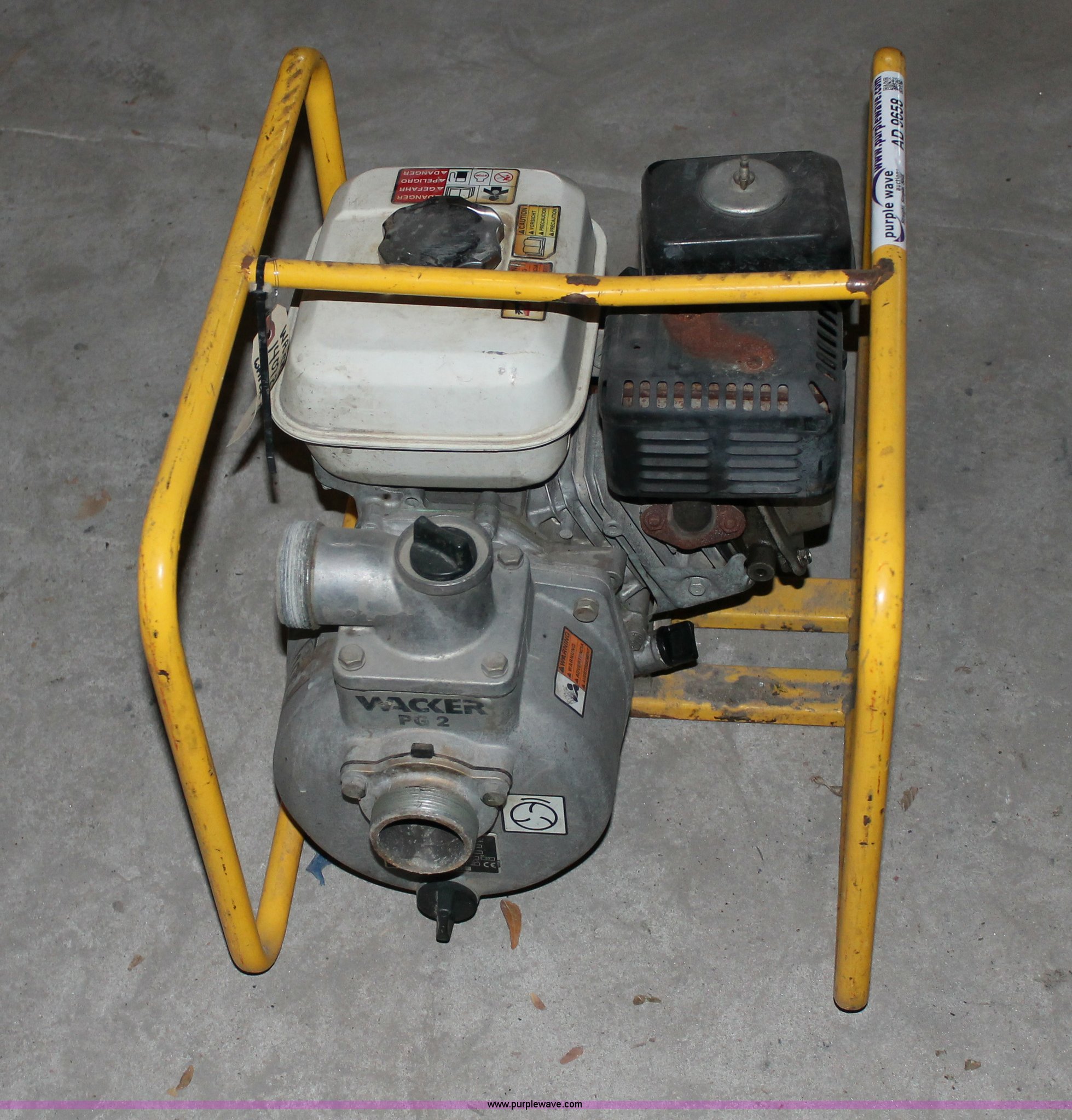 Wacker PG2 water pump in Salina, KS | Item AD9658 sold | Purple Wave