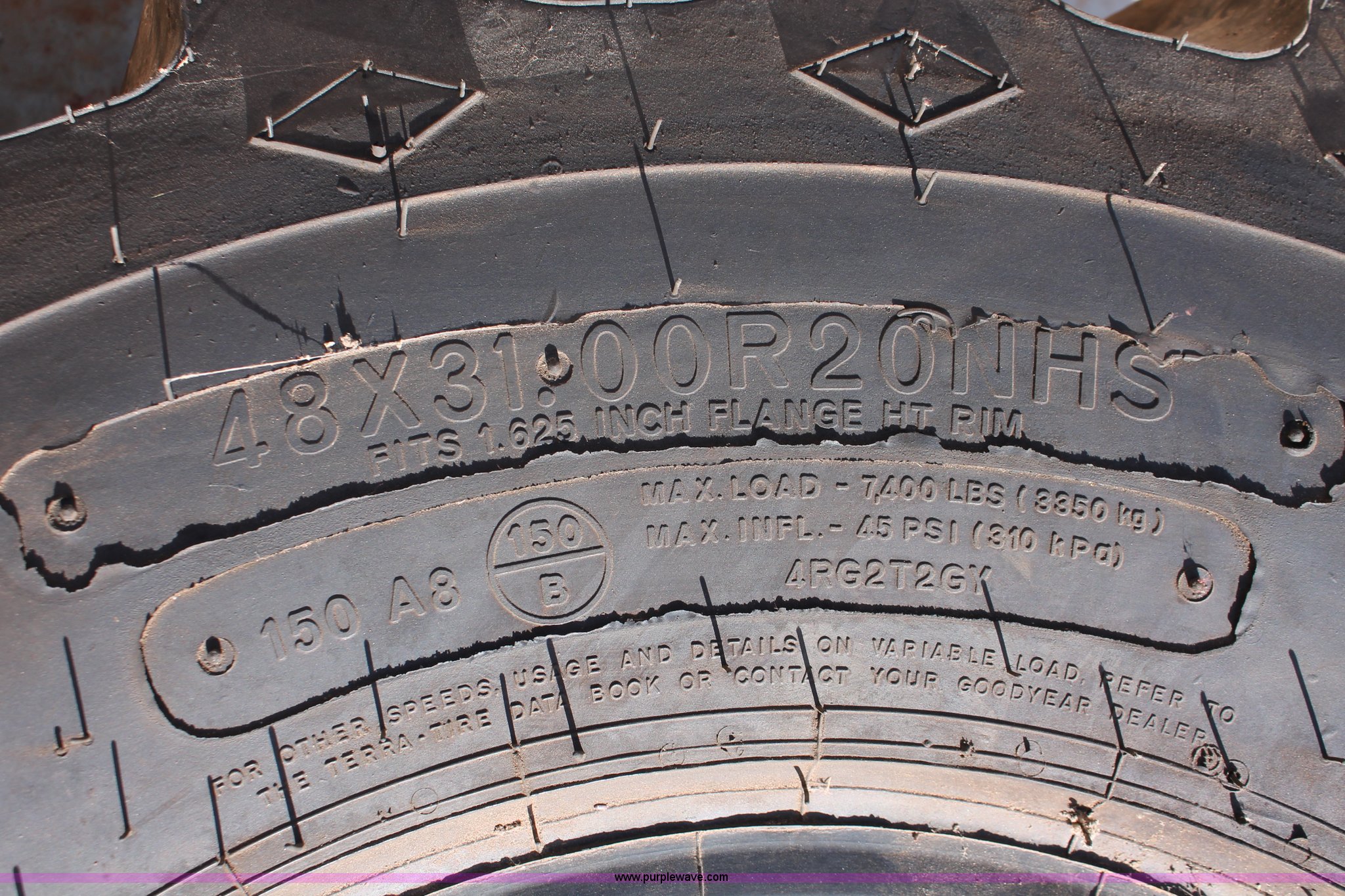 Goodyear Terra-Tire radial 48x31.00R20 NHS floatation tire and wheel in ...