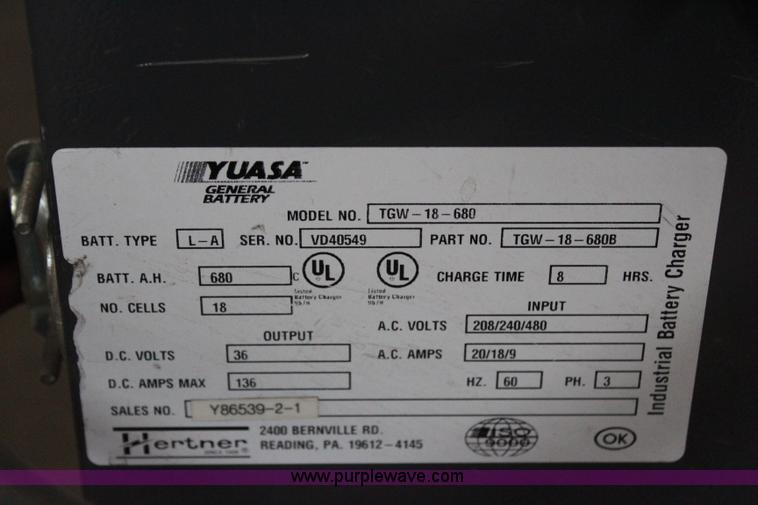 General 7000 plus TGW-18-680 forklift battery charger in Kansas City ...