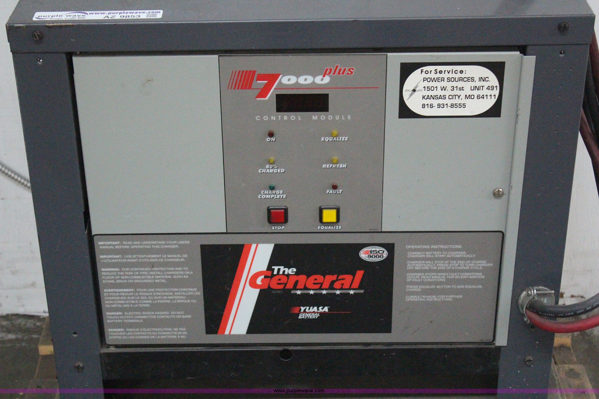 General 7000 plus TGW-18-680 forklift battery charger in Kansas City ...