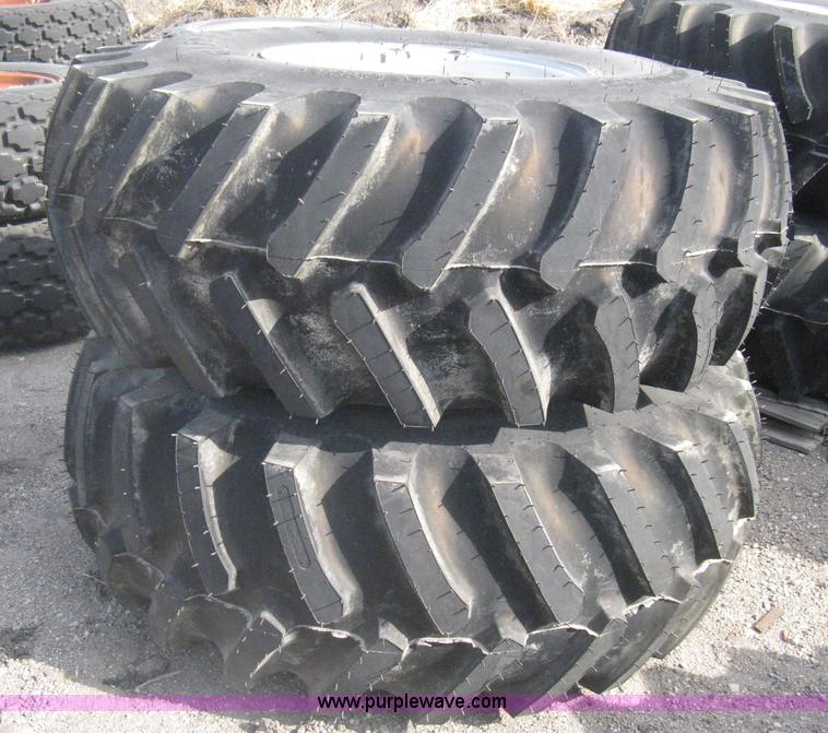 (2) aged Firestone 23.1-26 Super All Traction 23deg tire and wheel ...