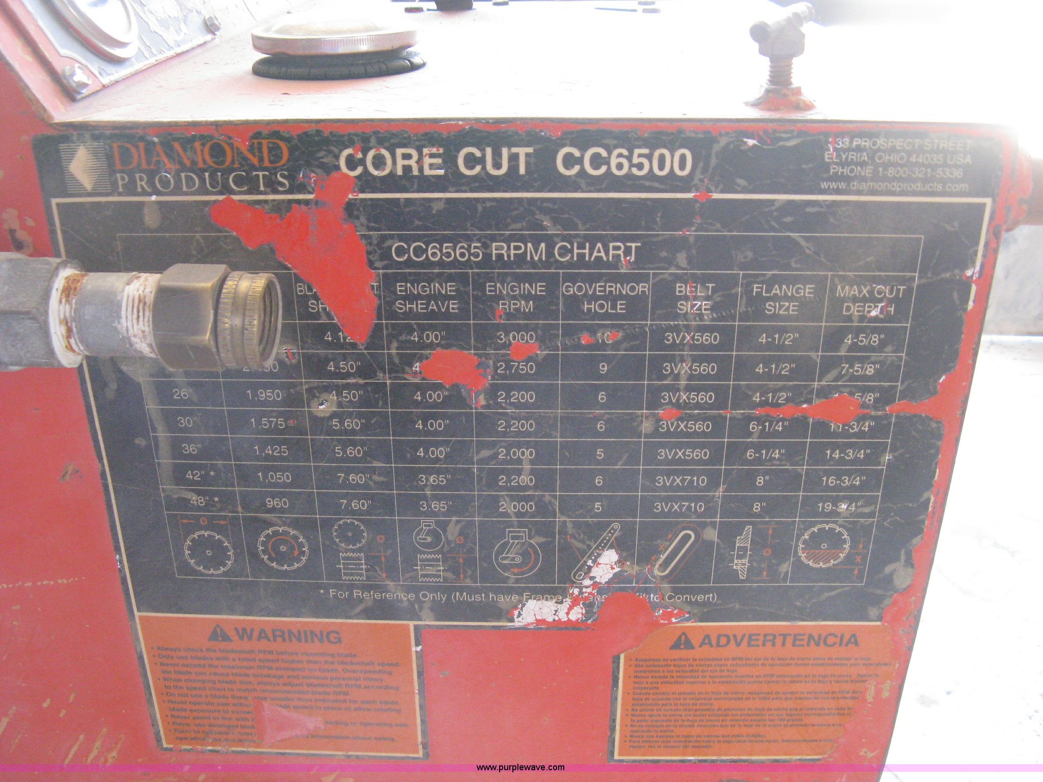 Diamond Core Cut CC6500 concrete saw in Wichita, KS | Item AS9101 sold ...