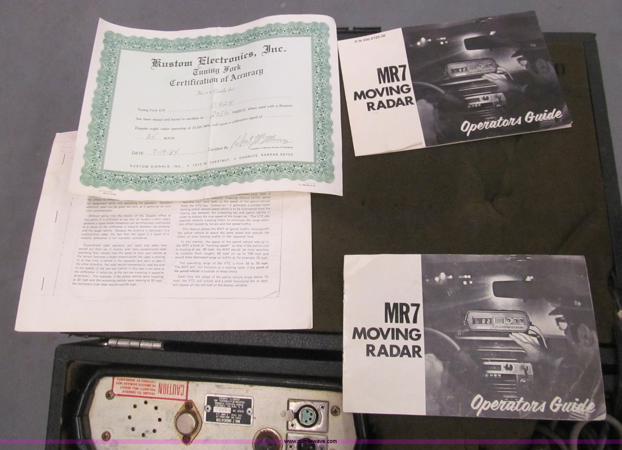 (2) MR7 radar guns in South Hutchinson, KS | Item AQ9784 sold | Purple Wave