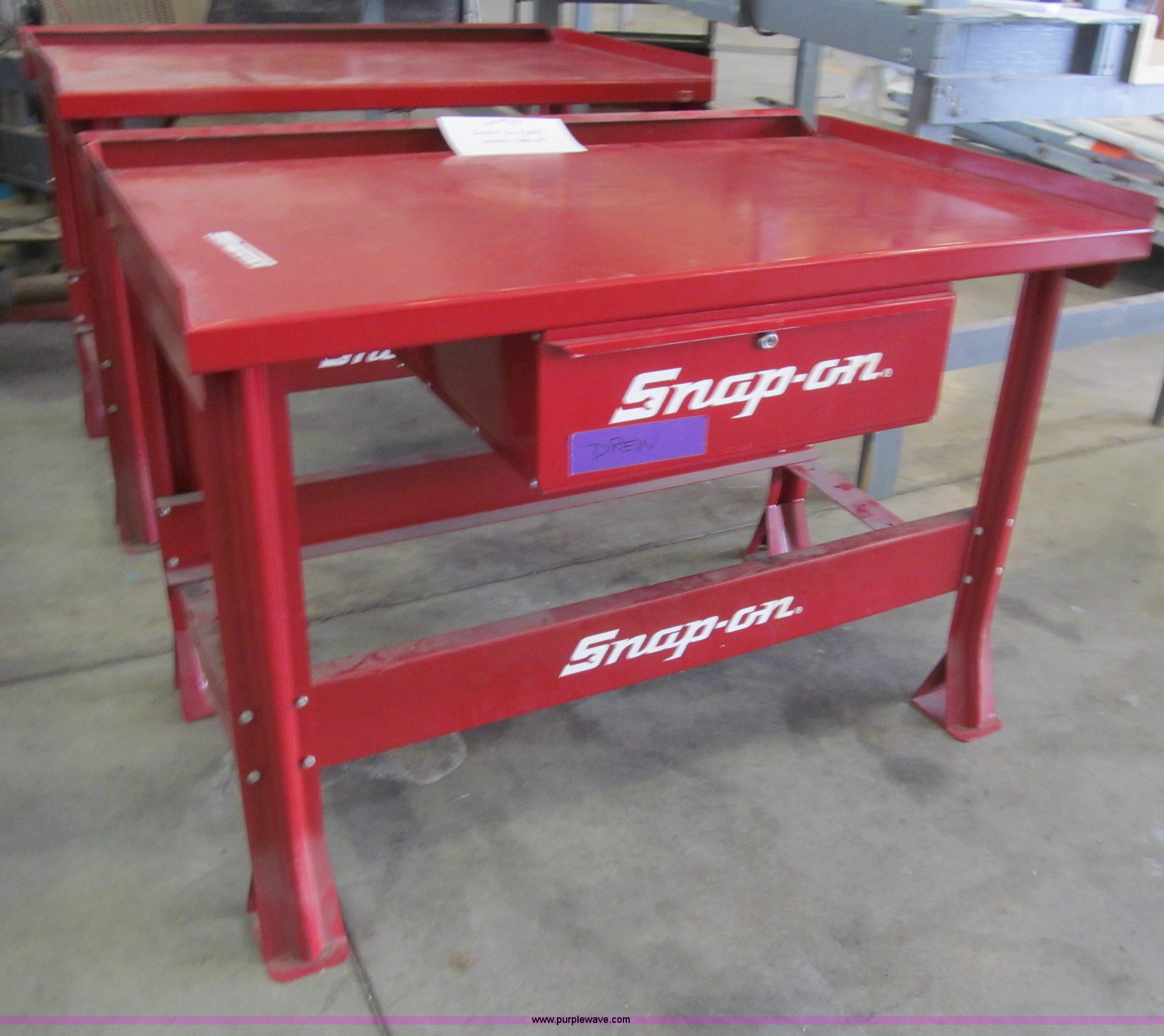 (2) Snap-On work tables in Salina, KS | Item AY9213 sold | Purple Wave