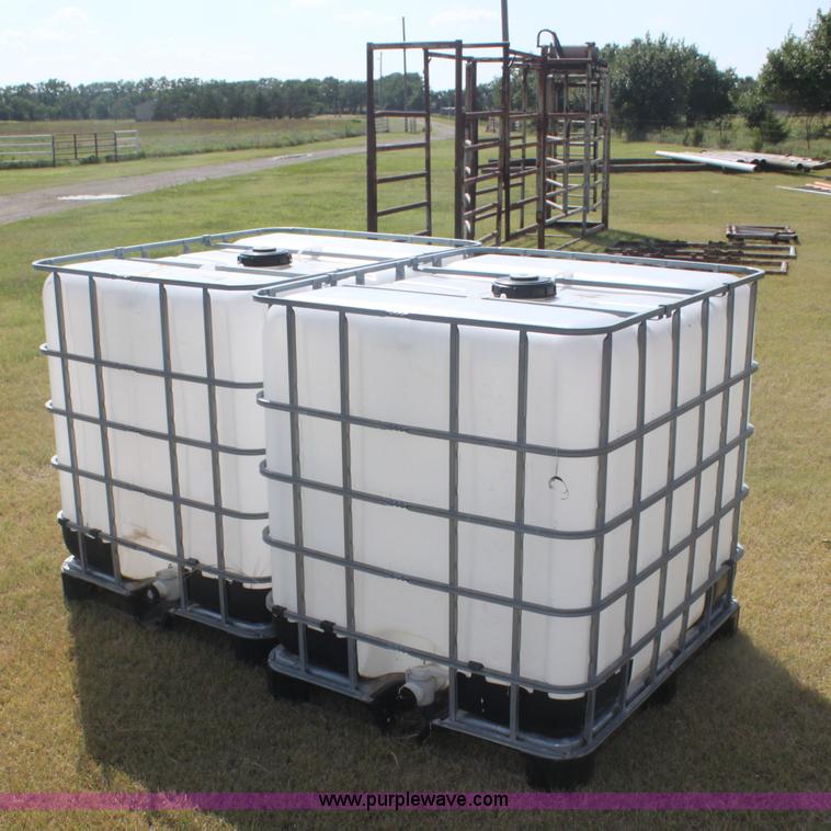 (2) 275 gallon plastic totes in Leon, KS | Item F3279 sold | Purple Wave