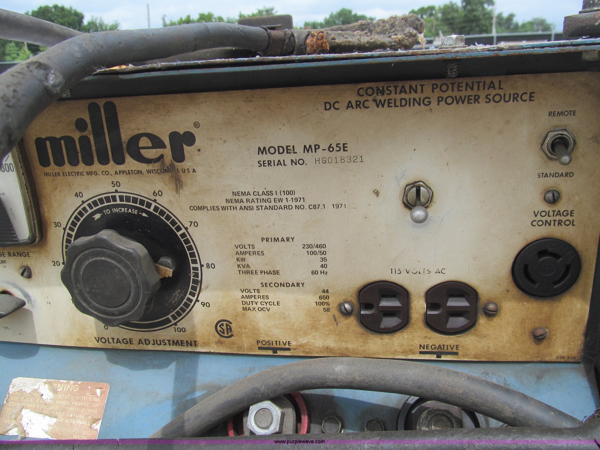 Miller MP-65E welder in Greenwood, MO | Item F8850 sold | Purple Wave