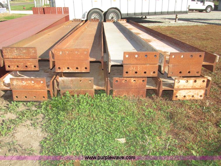 (8) red iron I-beams in Falls City, NE | Item G9896 sold | Purple Wave