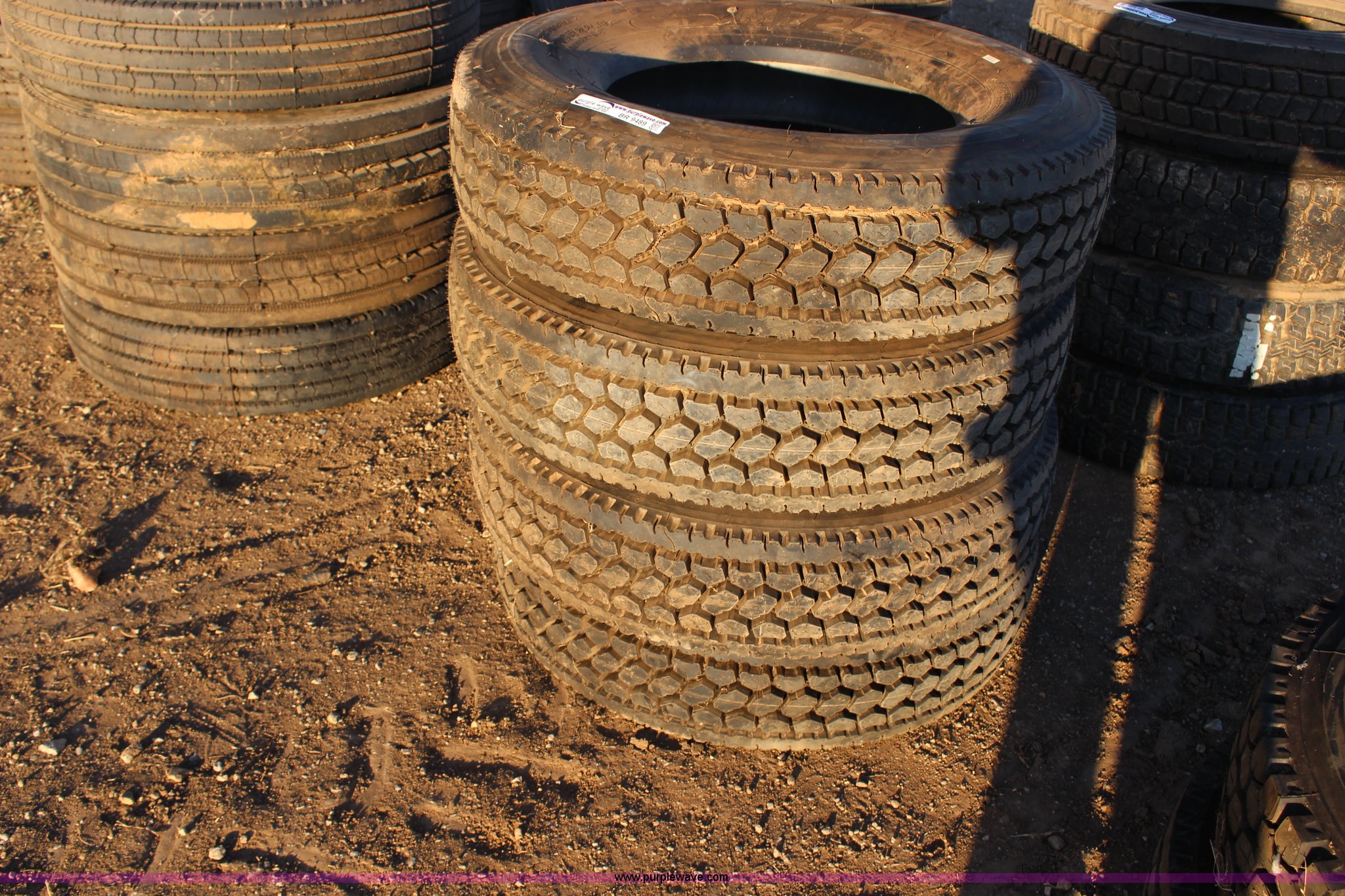 (4) Bridgestone M726 295/75R22.5 tires in Ponca City, OK | Item BR9489 ...