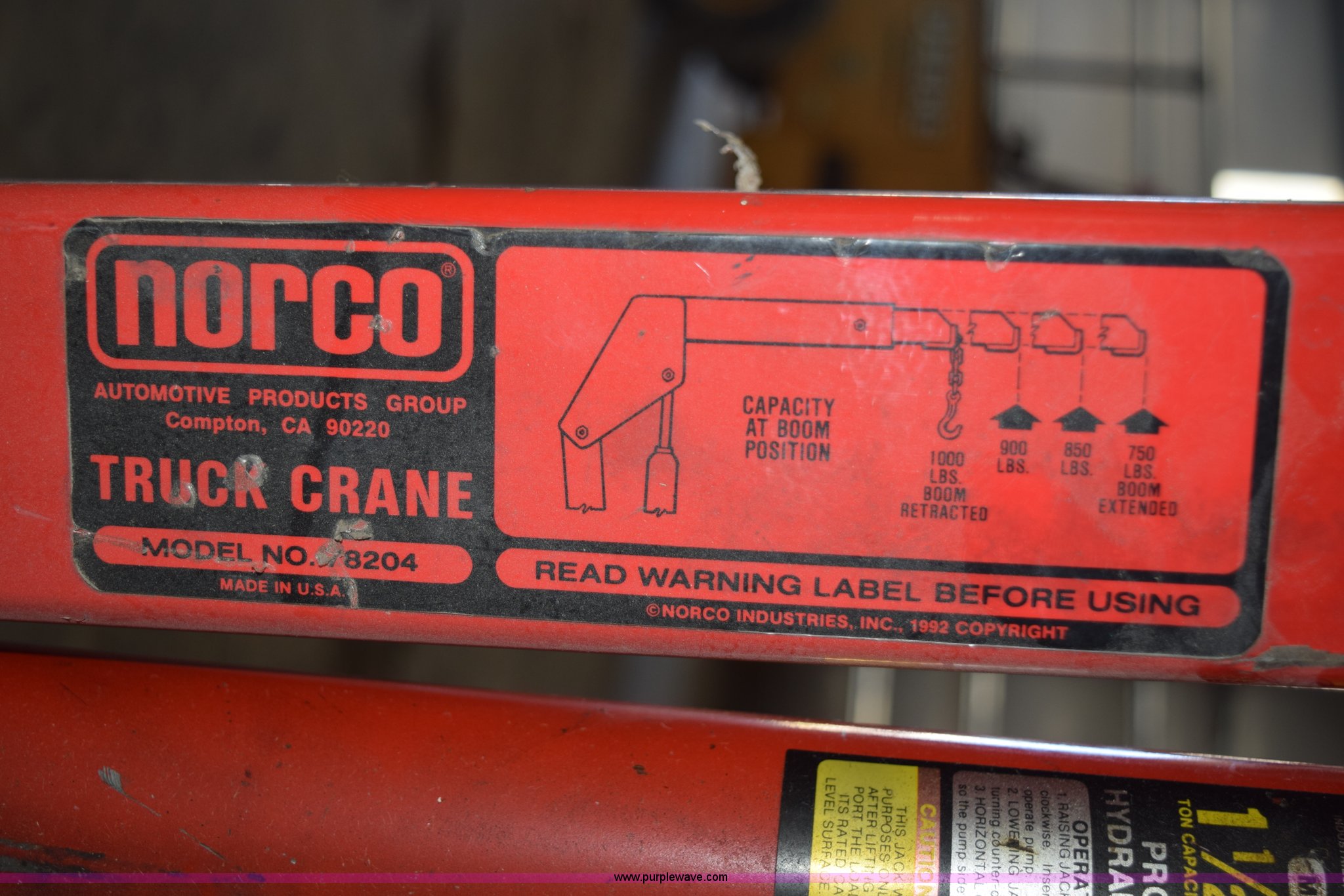 Norco engine hoist in Concordia, KS | Item AQ9133 sold | Purple Wave