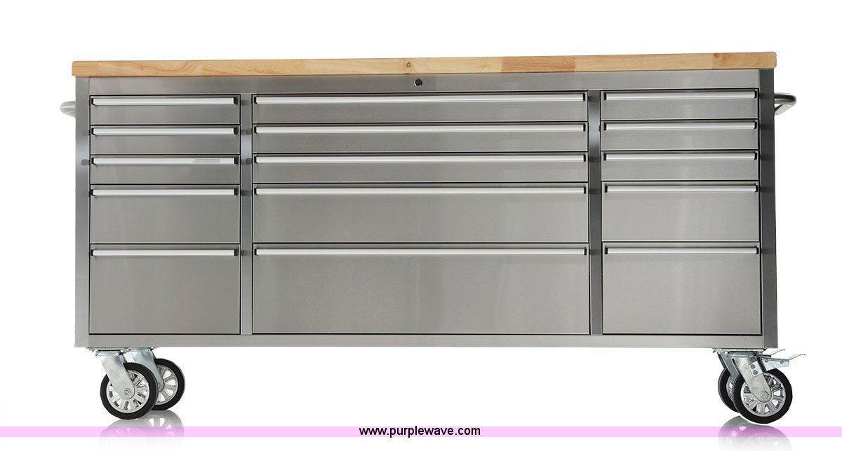 15 drawer stainless steel tool bench in Minneapolis, MN | Item D1564 ...