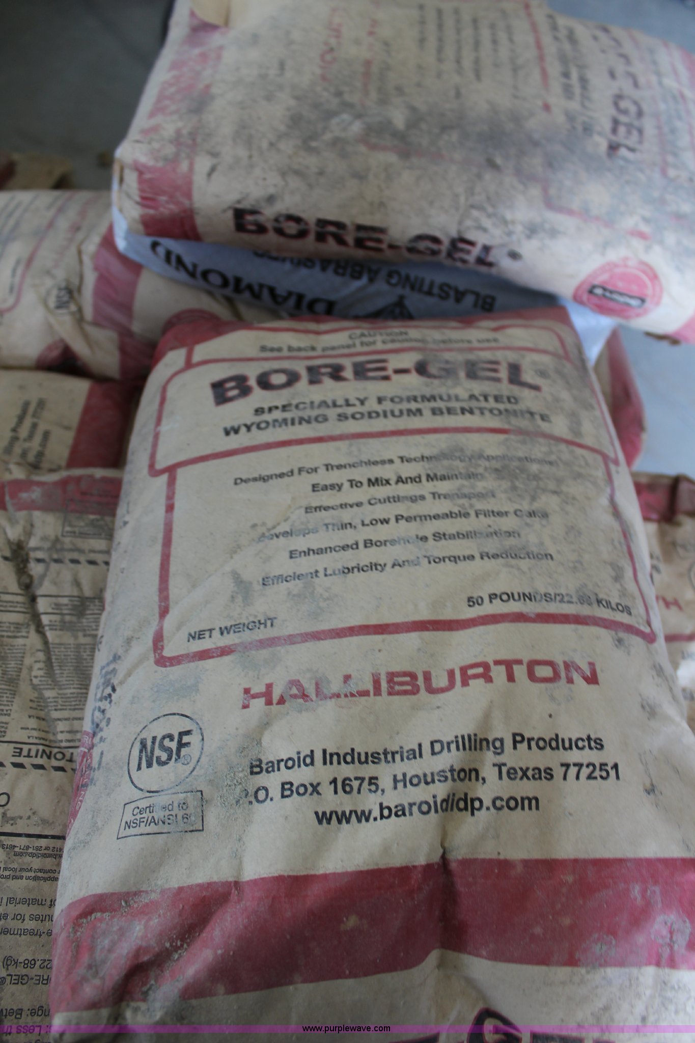 (45) Bore-gel sodium bentonite sacks in Olathe, KS | Item BQ9281 sold ...