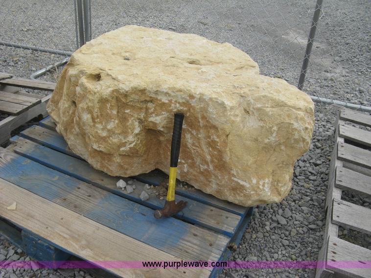 Cream limestone boulder in Wichita, KS | Item AL9459 sold | Purple Wave