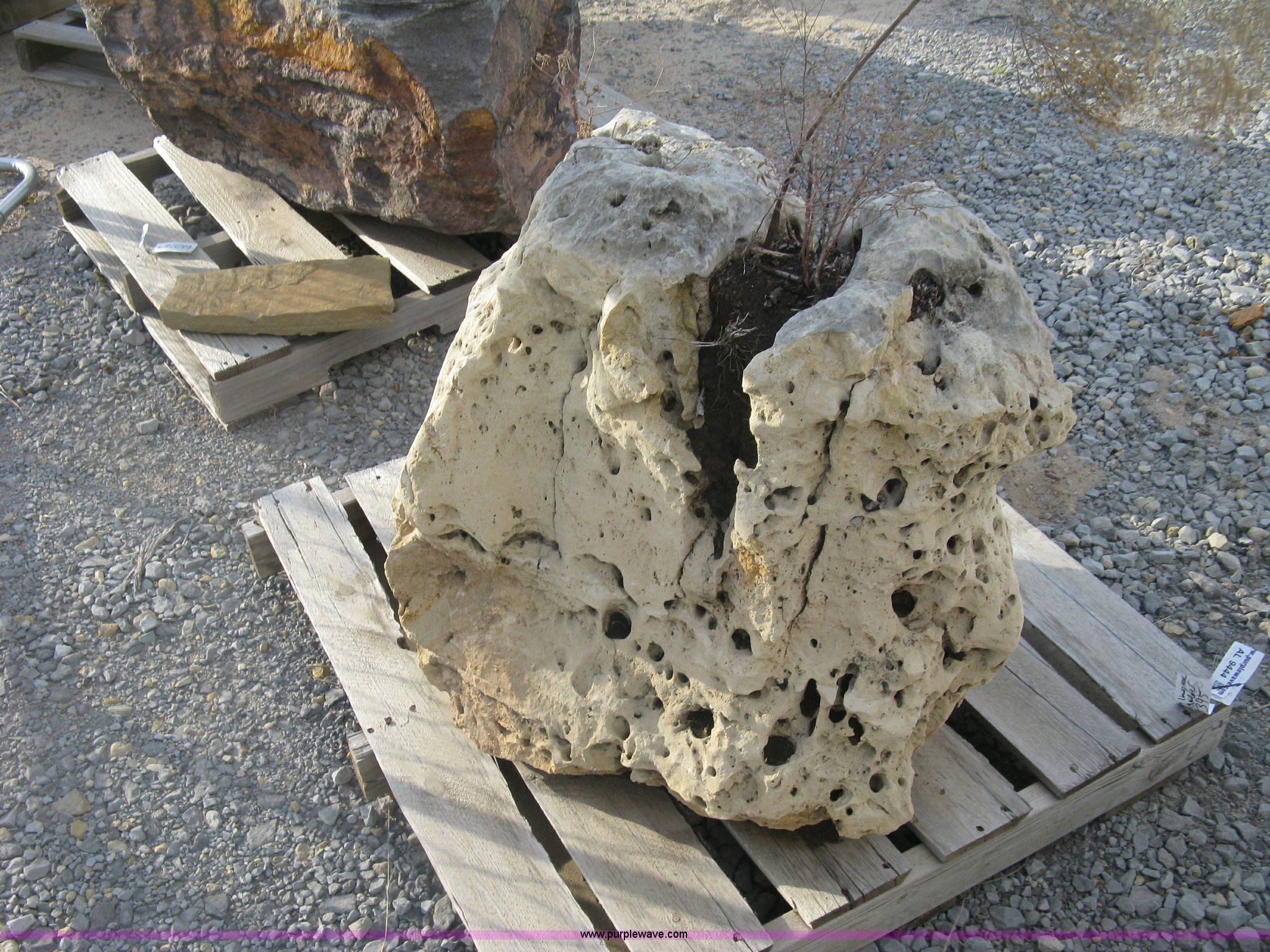 Holey limestone boulder in Wichita, KS | Item AL9444 sold | Purple Wave