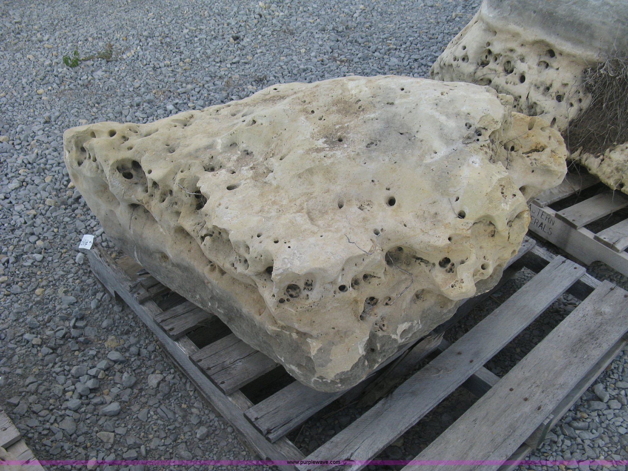 Holey limestone boulder in Wichita, KS | Item AL9445 sold | Purple Wave