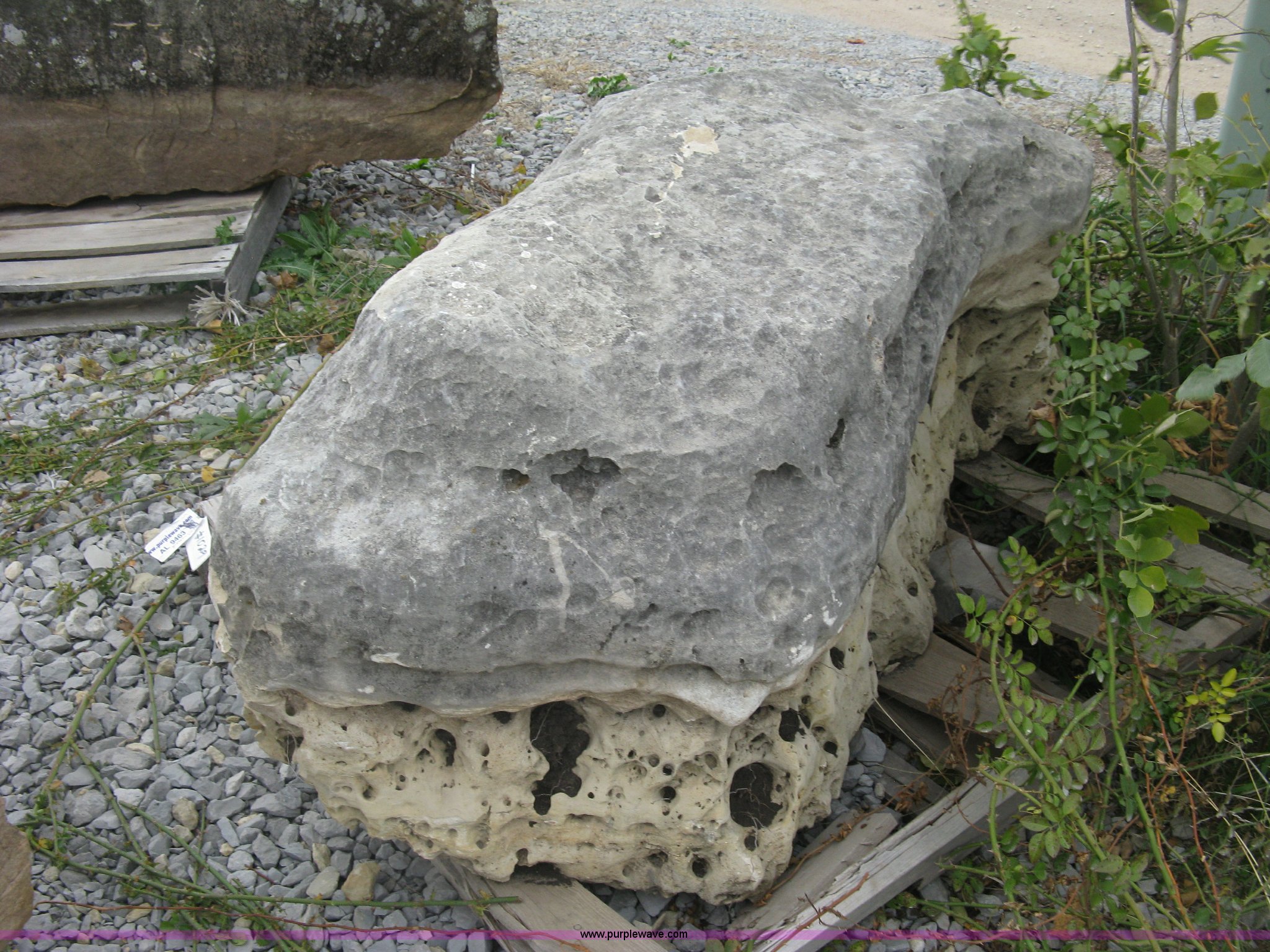 Holey limestone boulder in Wichita, KS | Item AL9463 sold | Purple Wave