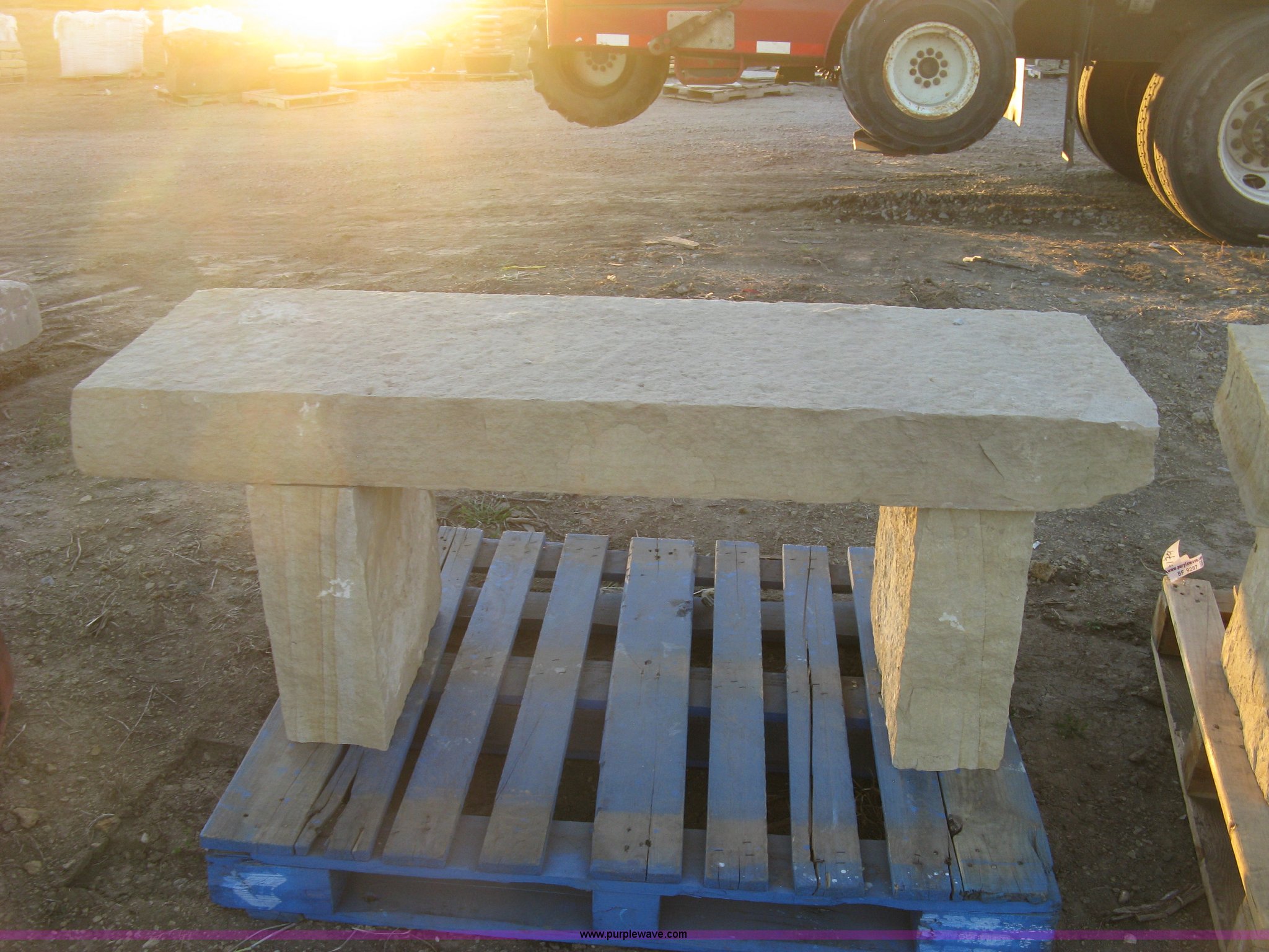 Colorado Buff three piece natural stone bench in Wichita, KS | Item ...