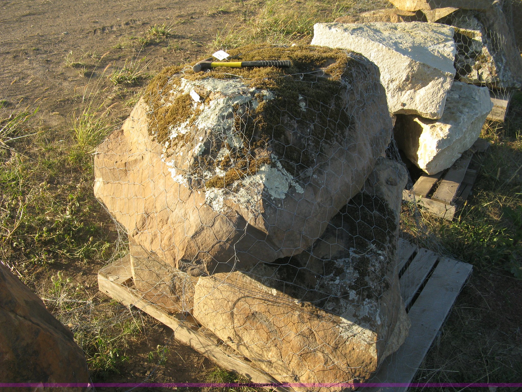 (3) moss rock boulders in Wichita, KS | Item BF9347 sold | Purple Wave