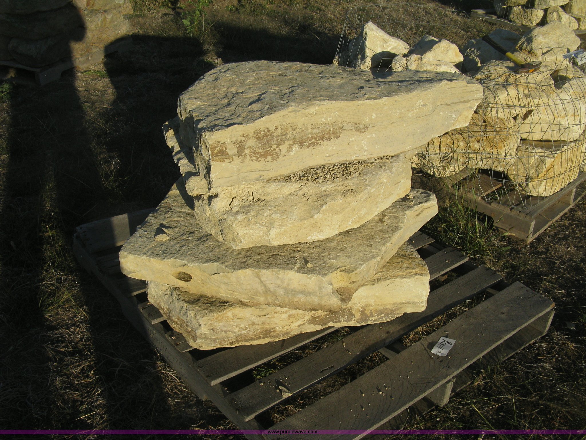 Kansas native cream limestone boulders basket in Wichita, KS | Item ...