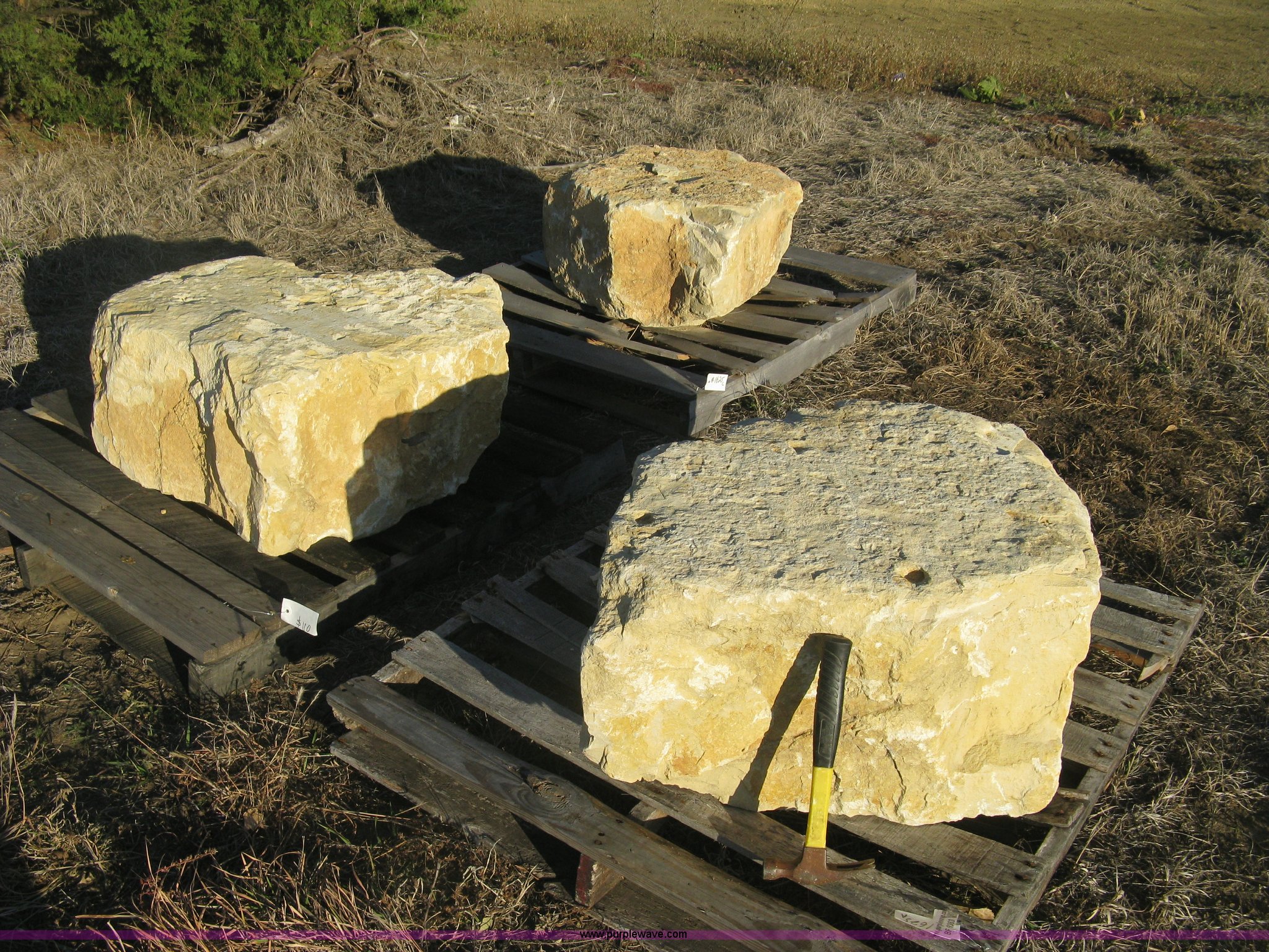 (3) native Kansas cream limestone boulders in Wichita, KS | Item BF9363 ...