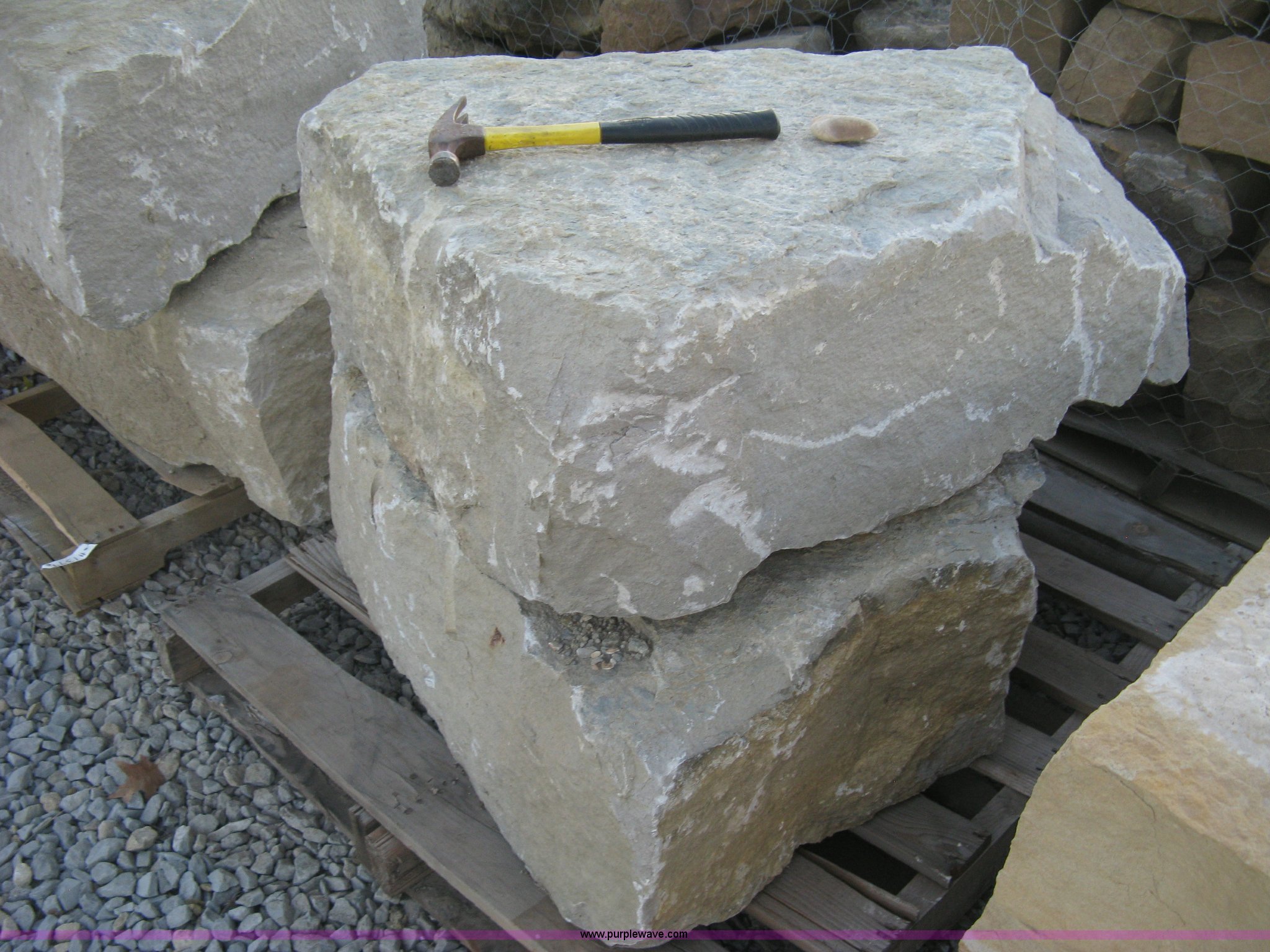 (4) Kansas native 14"H grey boulders or retaining wall stones in ...