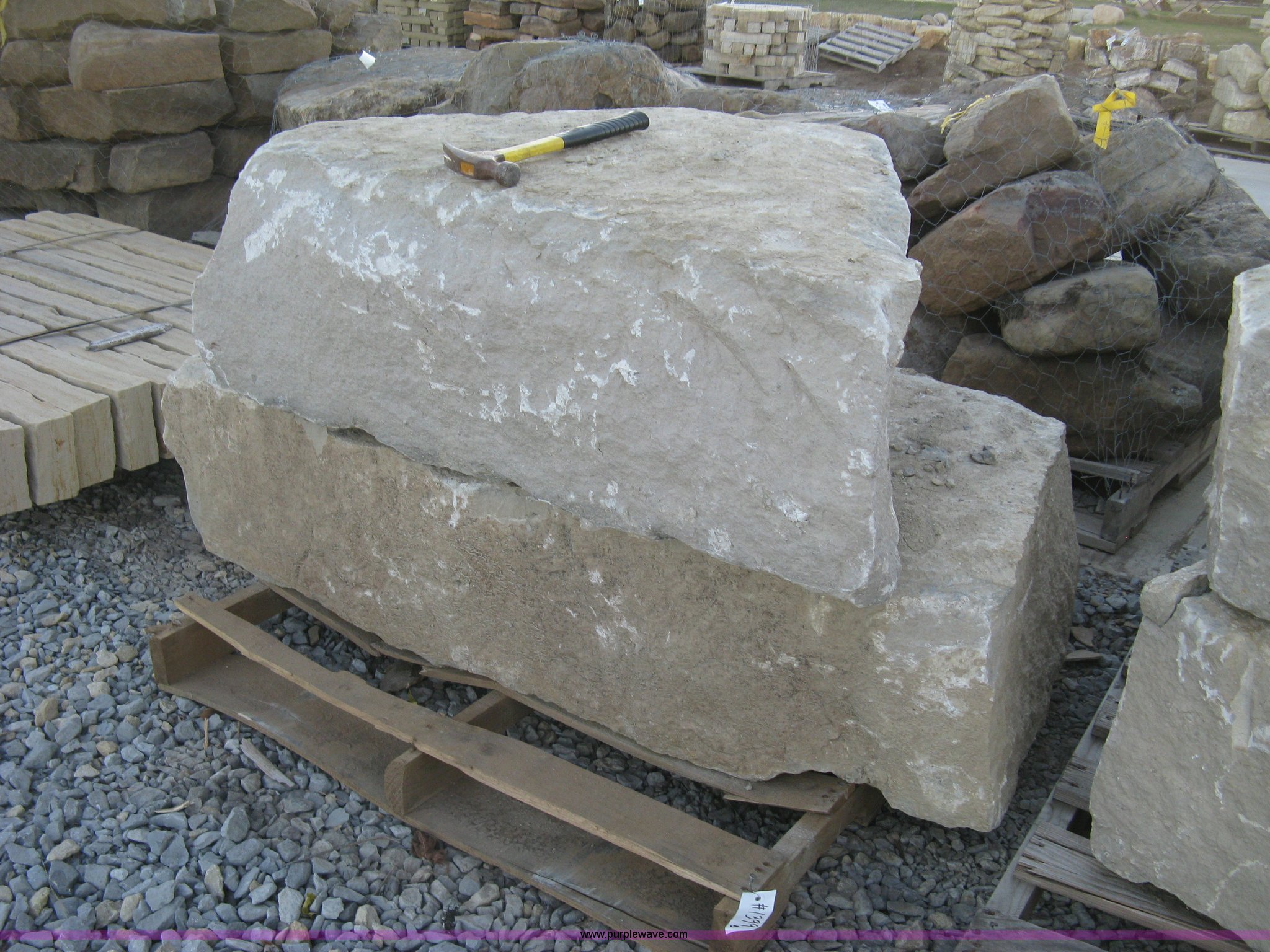 (4) Kansas native 14"H grey boulders or retaining wall stones in ...