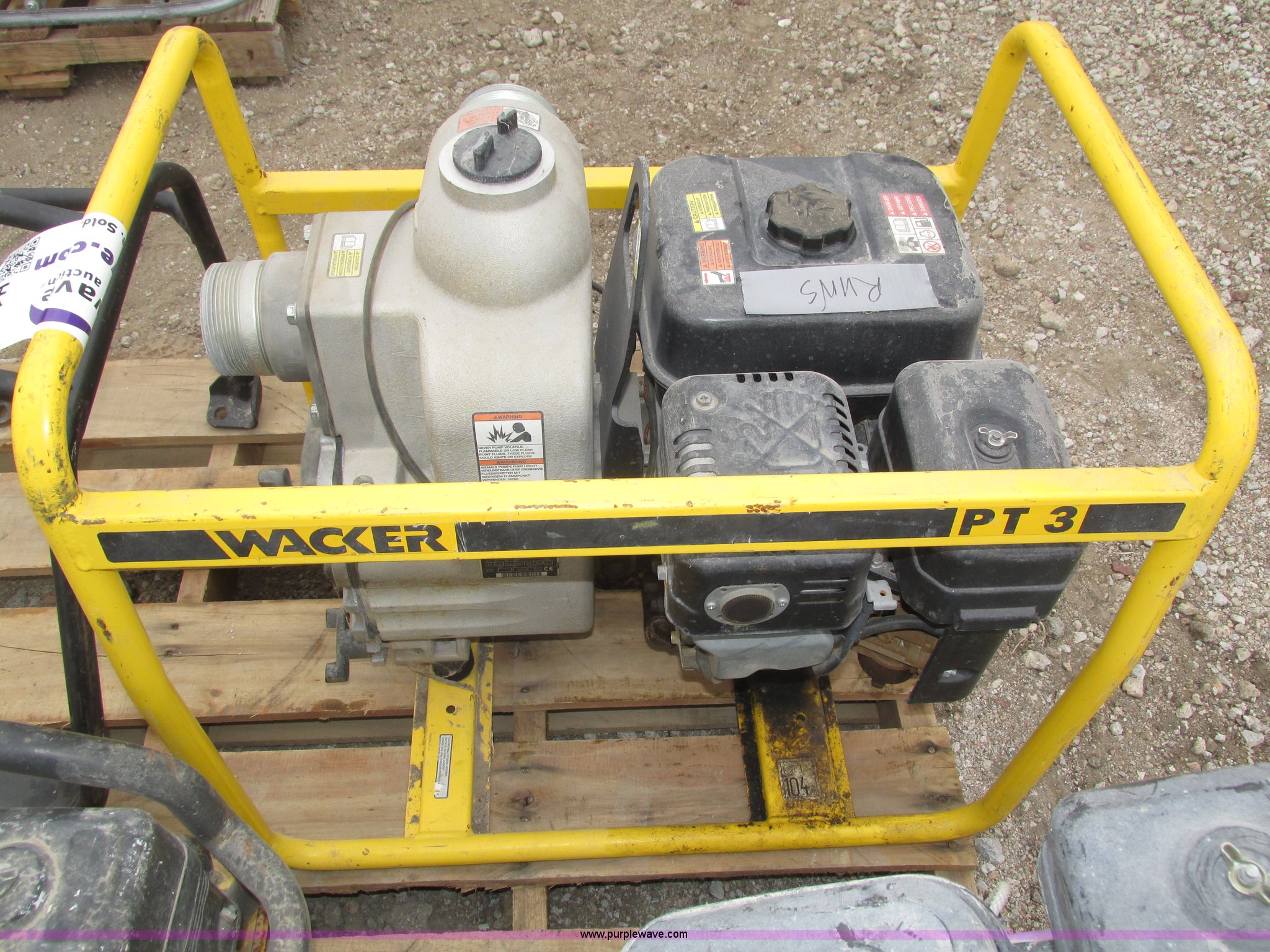 Wacker PT3 trash pump in Lincoln, NE | Item H1042 sold | Purple Wave