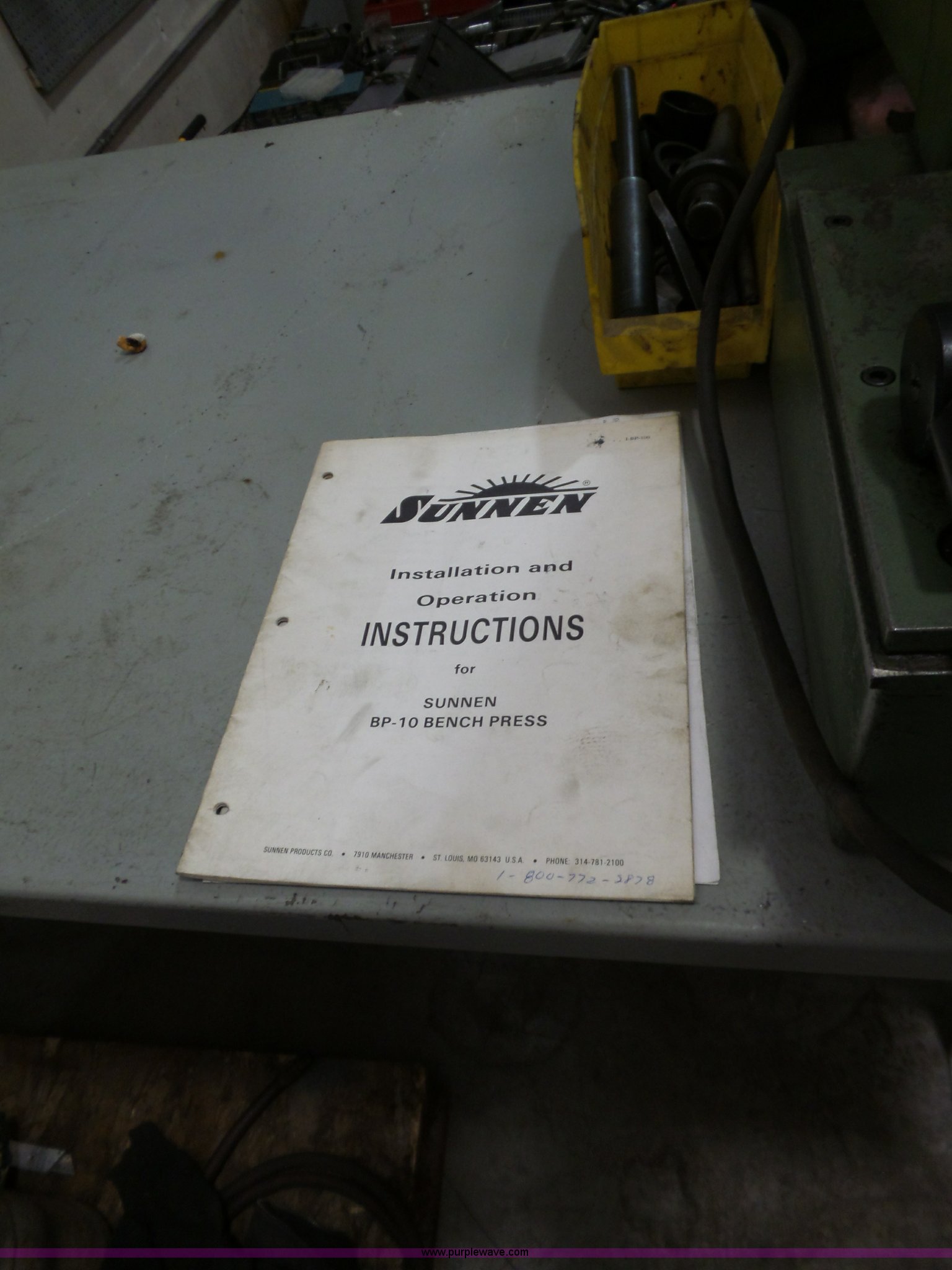 Sunnen BP-10K piston press in Salina, KS | Item CD9760 sold | Purple Wave