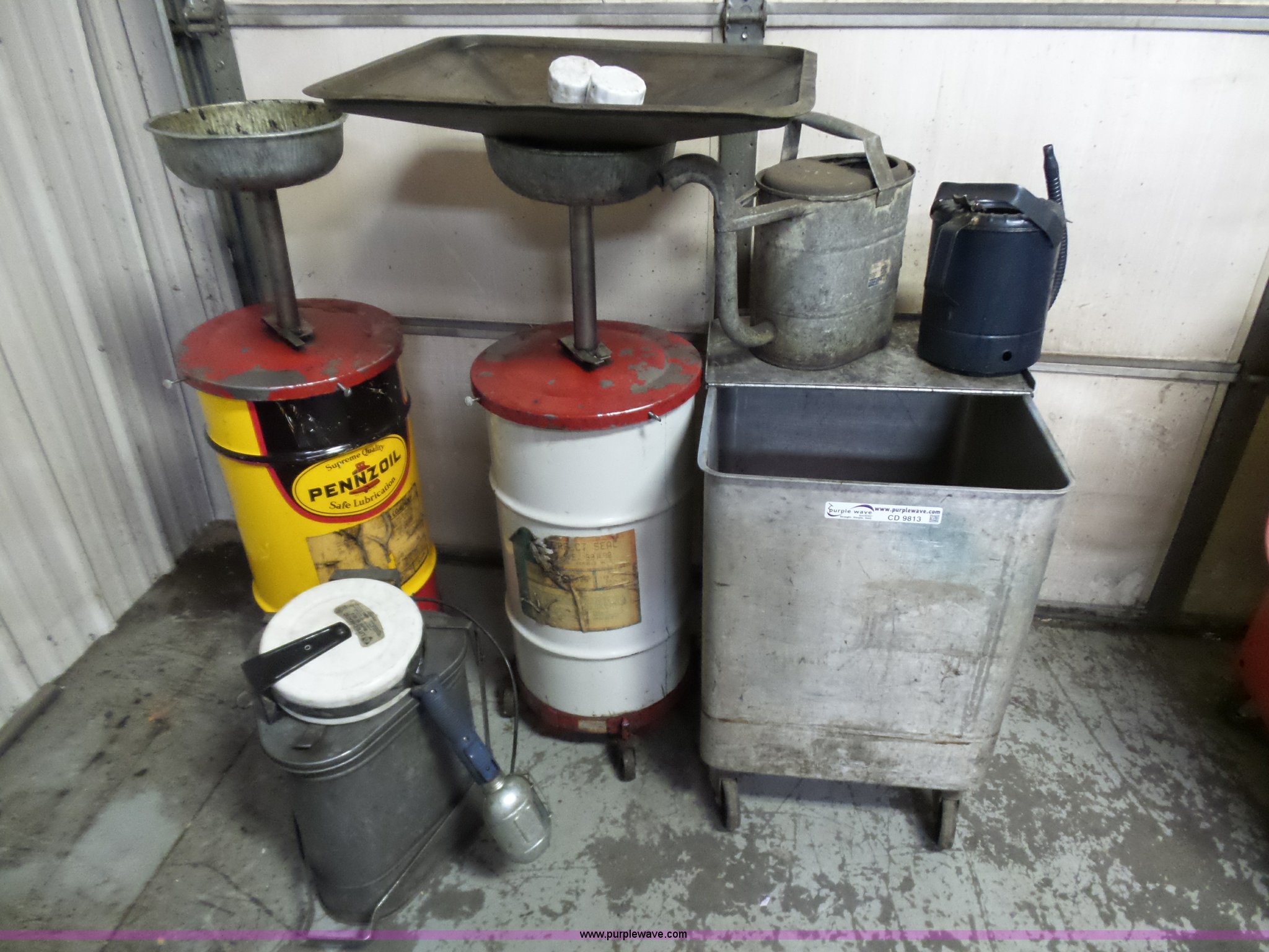Assorted oil and oil rag containers in Salina, KS | Item CD9813 sold ...