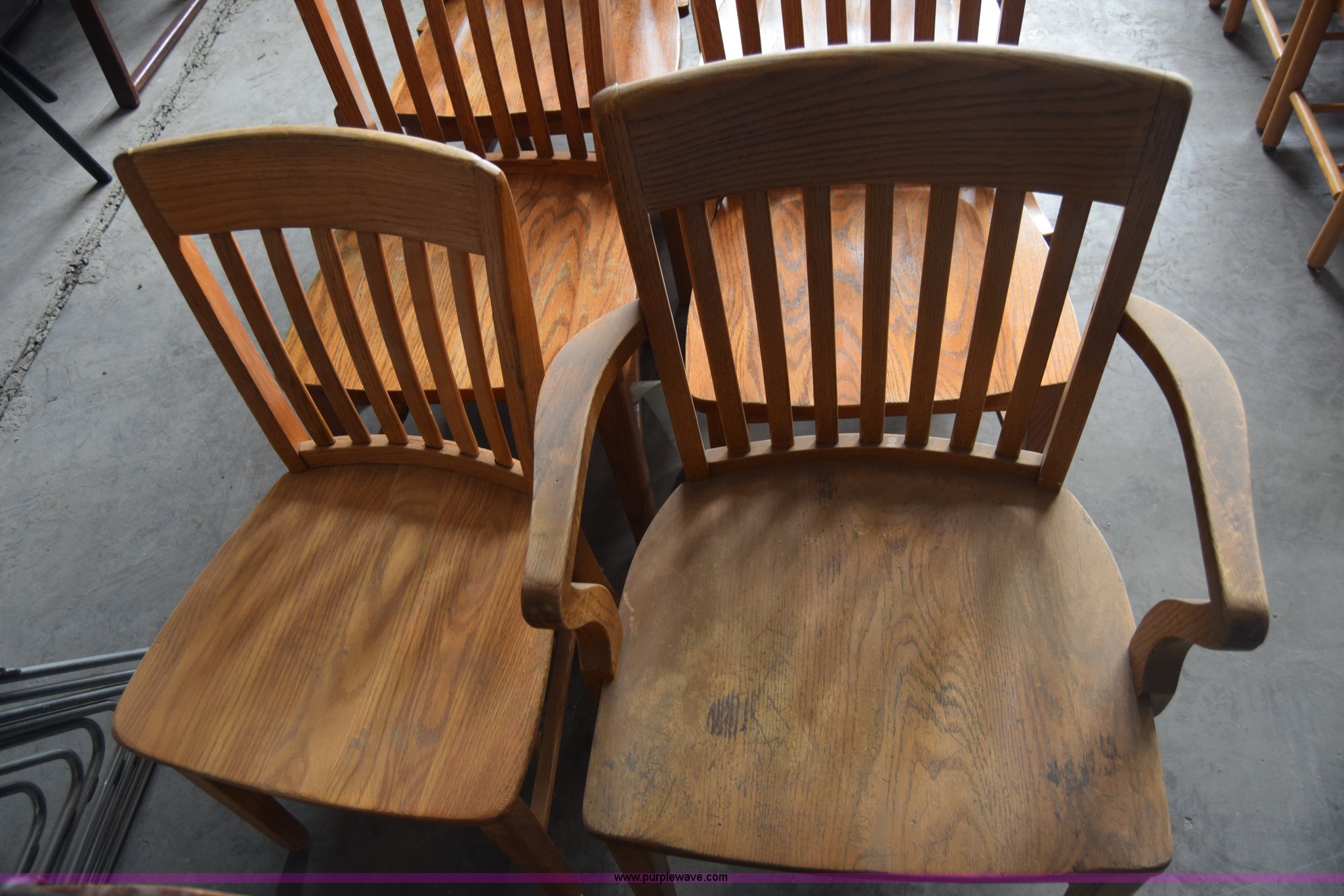 (9) wood chairs in Wichita, KS | Item BF9933 sold | Purple Wave
