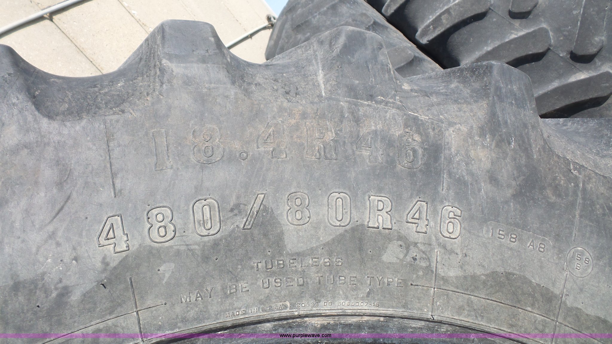 (4) Firestone 18.4R46 tires in Pomona, KS | Item BN9563 sold | Purple Wave