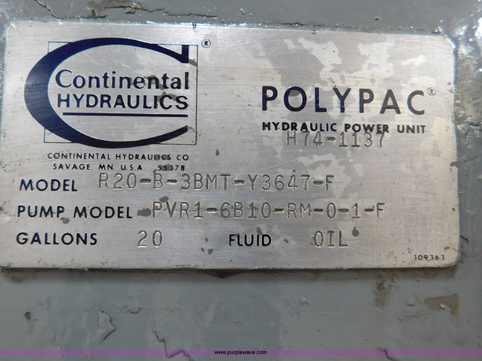 Polypac hydraulic power unit in Oklahoma City, OK | Item AQ9645 sold ...