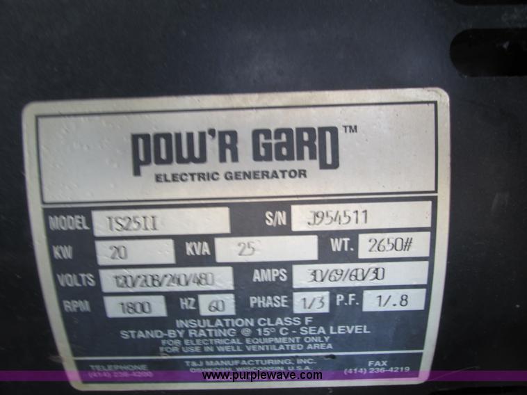 Pow'r Gard generator in Plainview, MN | Item K4730 sold | Purple Wave