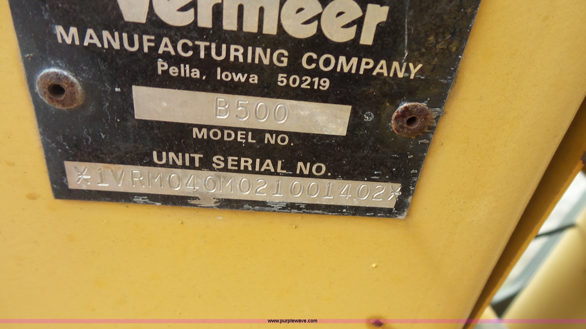 Vermeer B500 backhoe attachment in Chesterfield, MO | Item K1427 sold ...