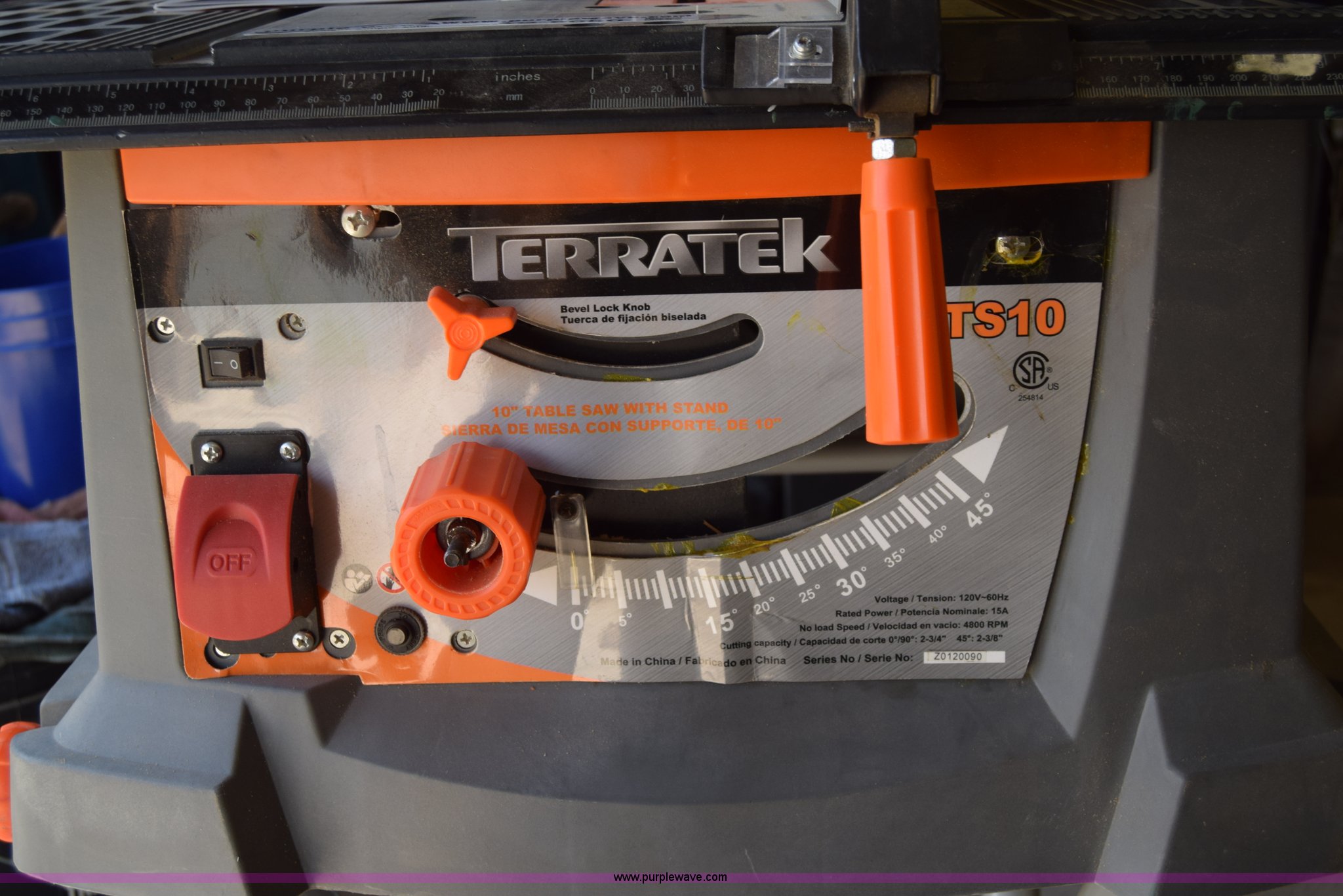Terratek TTS10 table saw in Wichita, KS | Item AS9650 sold | Purple Wave